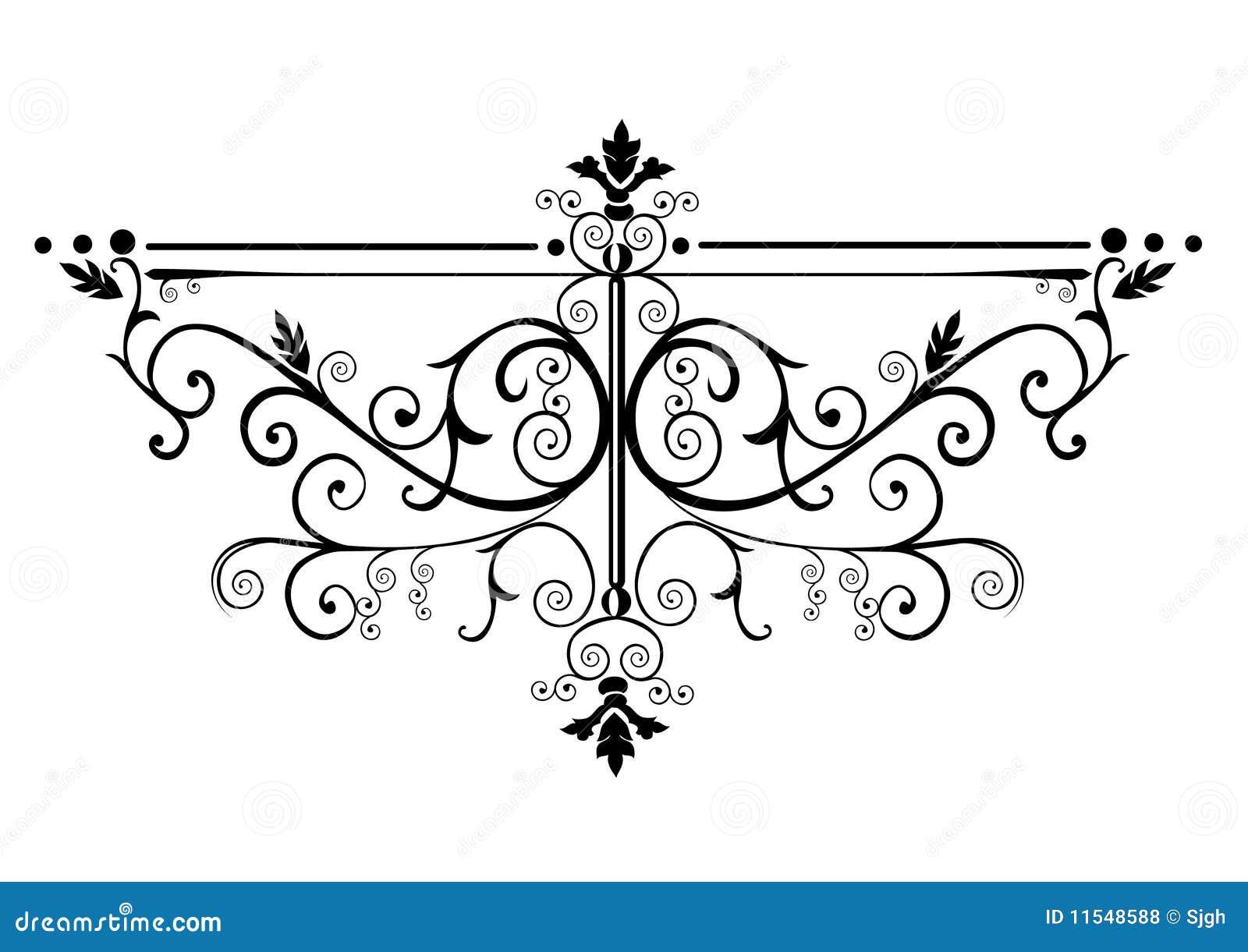 Victorian Scrolls Ornate Victorian Scrolls In Black Stock Vector ...