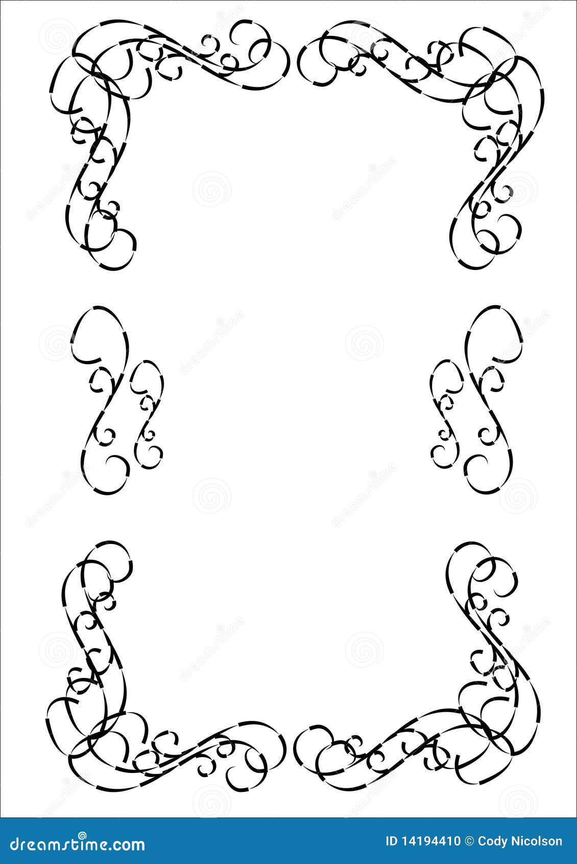 Victorian scrolls on white stock illustration. Illustration of gothic ...