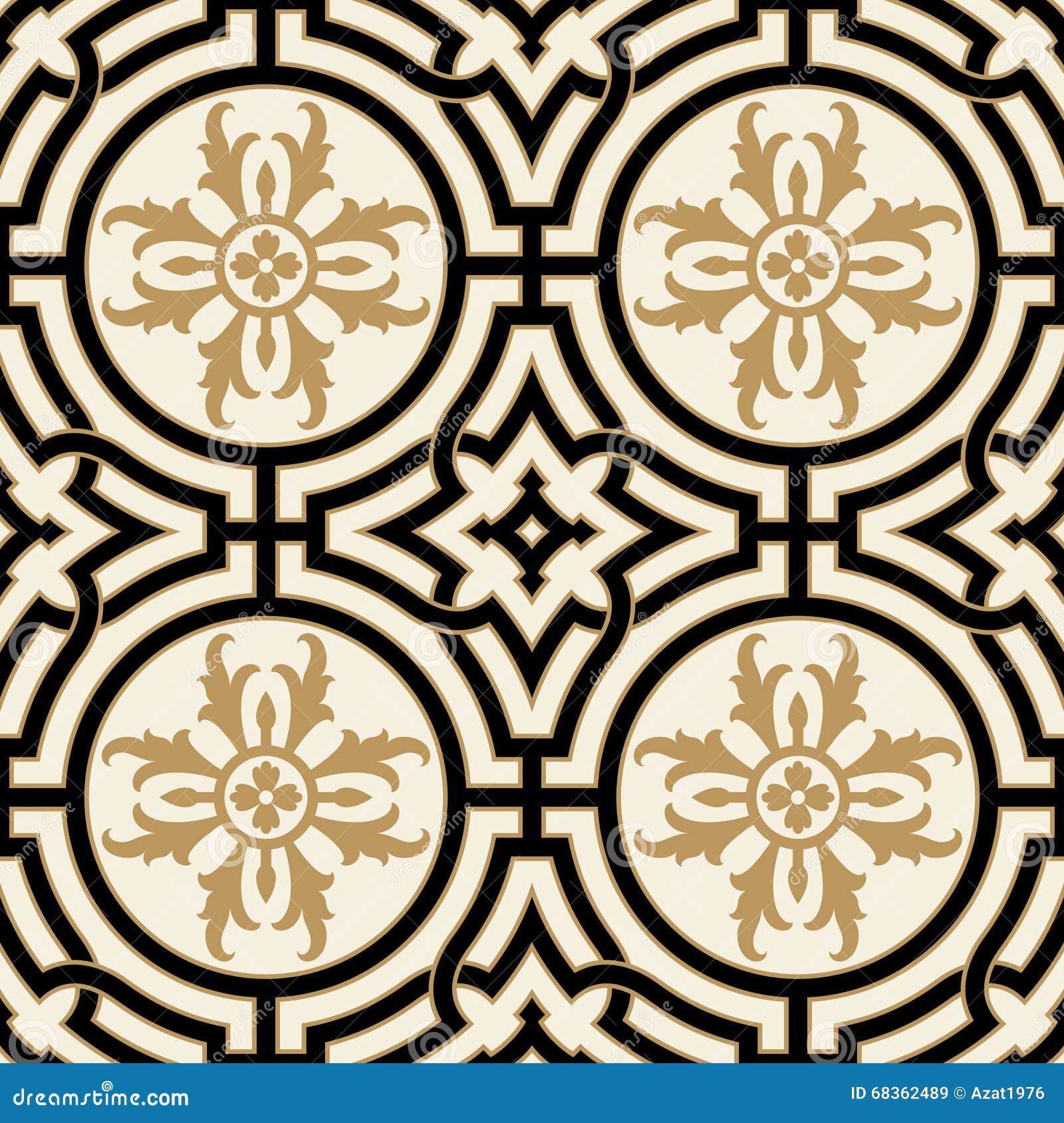 Victorian Seamless Pattern stock vector. Illustration of curve - 68362489