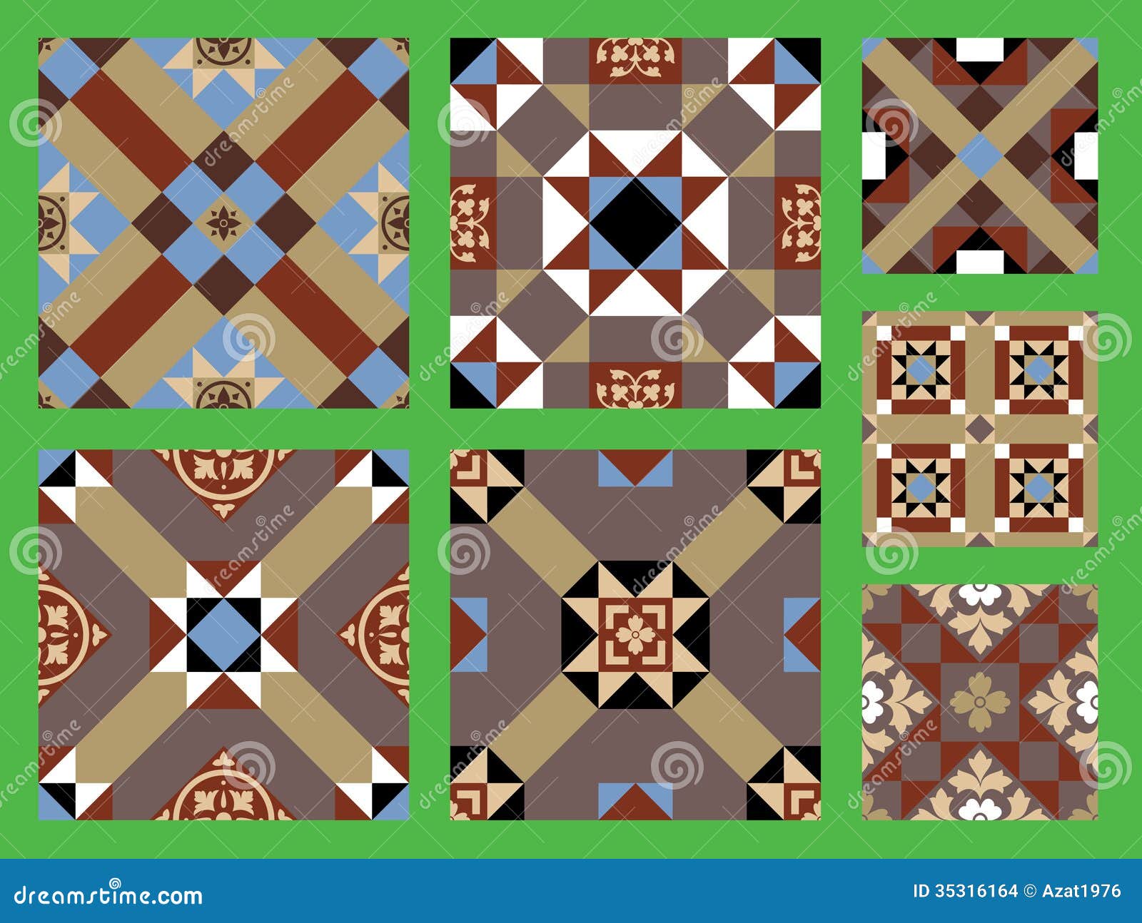 Victorian Seamless Patterns Set Stock Vector - Illustration of style ...