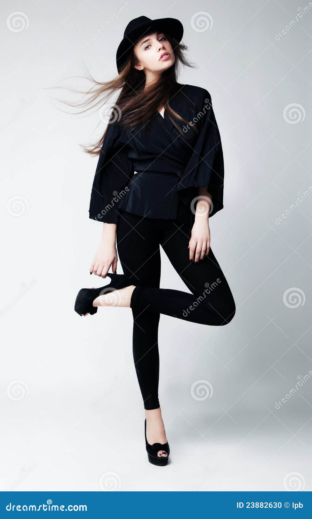 Victorian Style - Beauty Girl Gracefully Posing Stock Photo - Image of ...