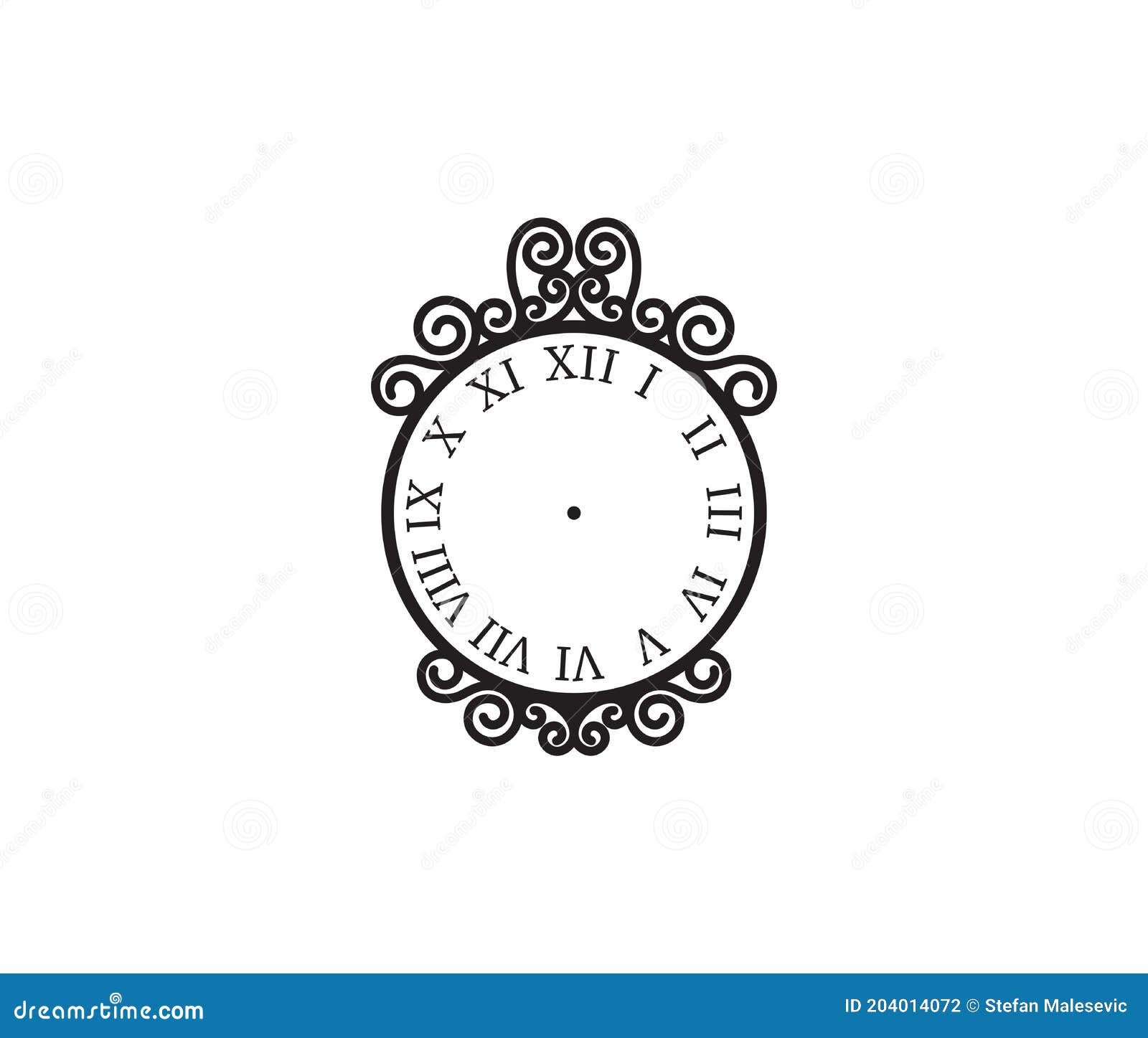 Victorian style clock face stock vector. Illustration of number - 204014072