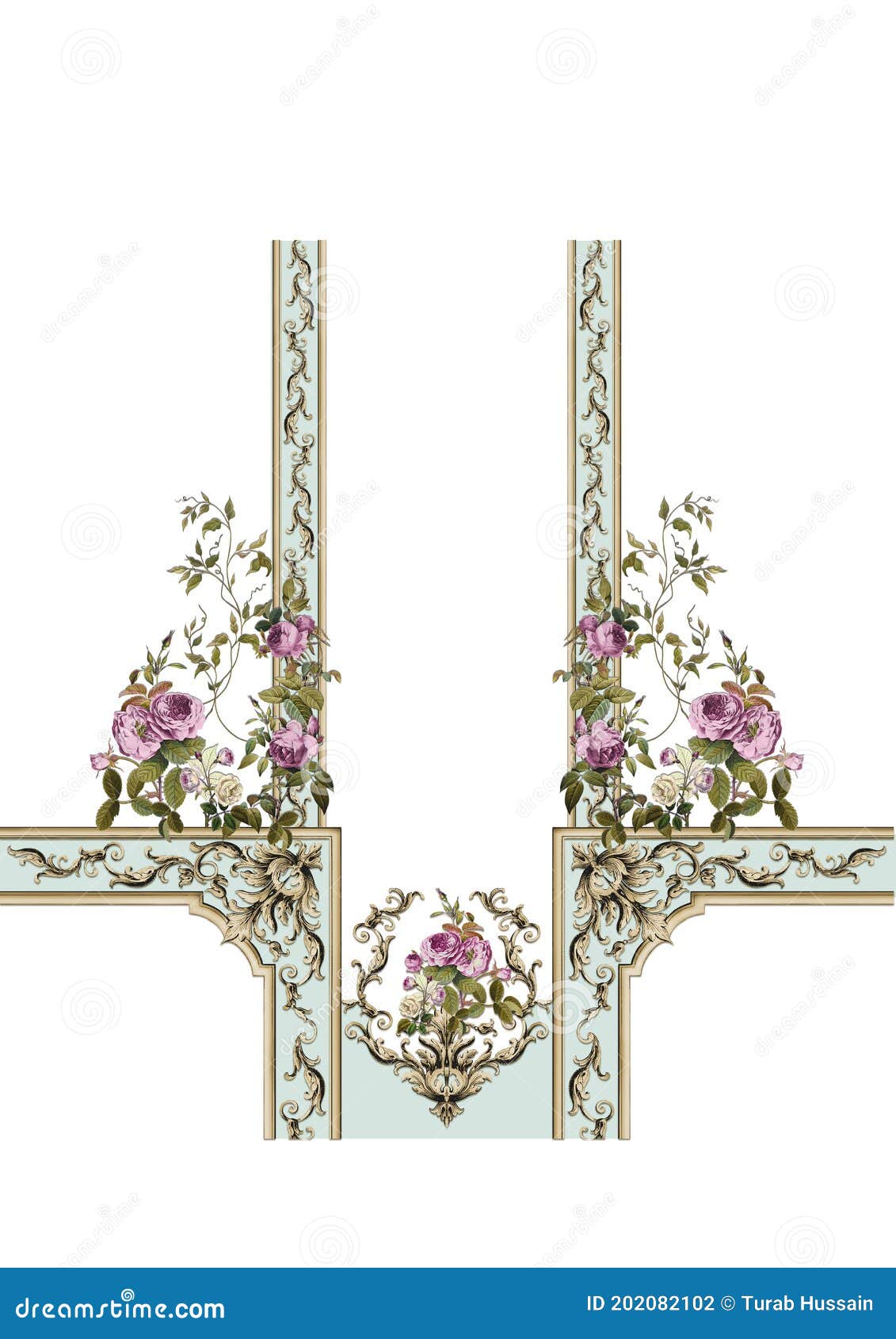 Victorian Style Floral Grid Artwork. Stock Photo - Image of style ...