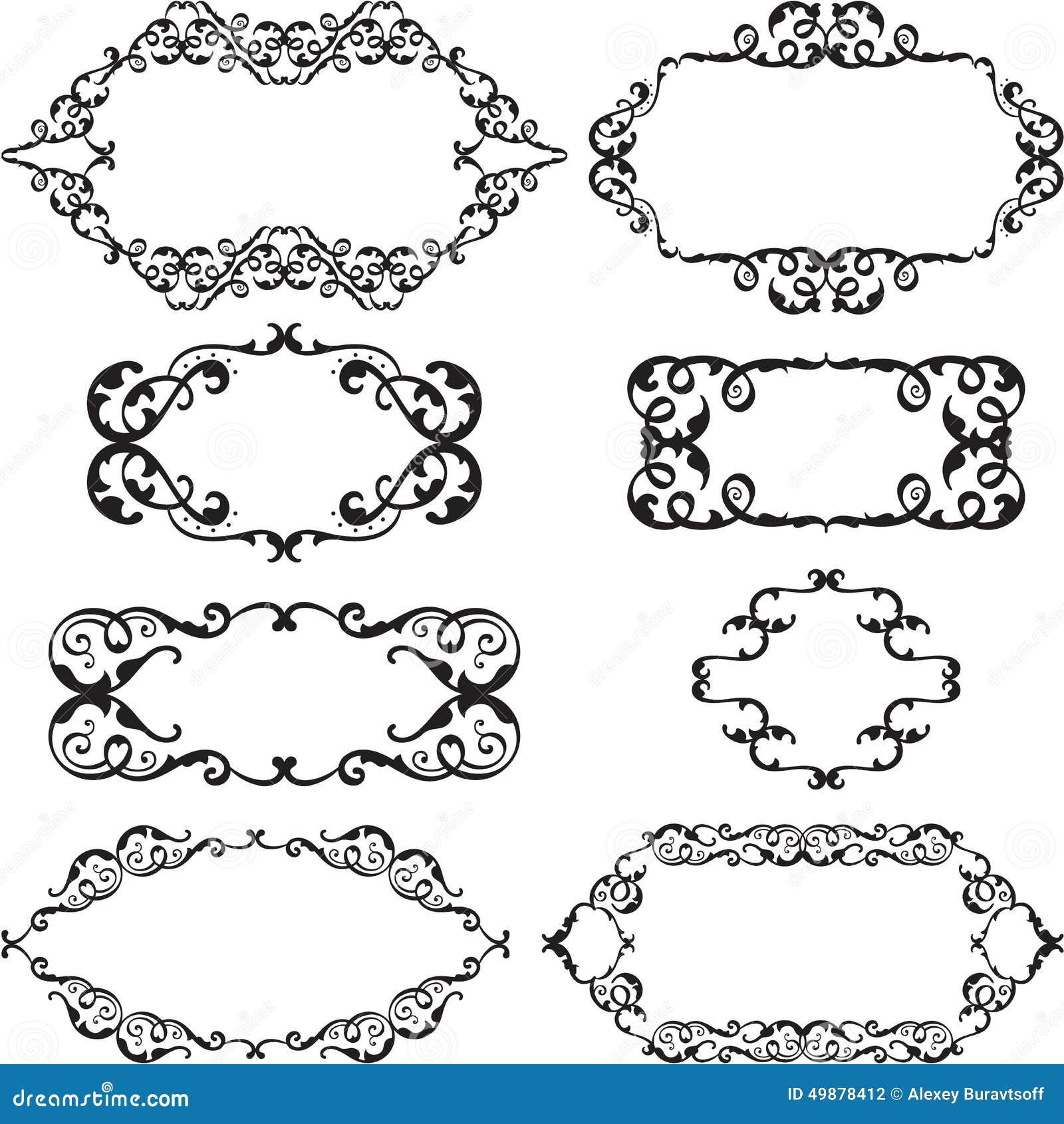 Victorian swirl set stock vector. Illustration of baroque - 49878412