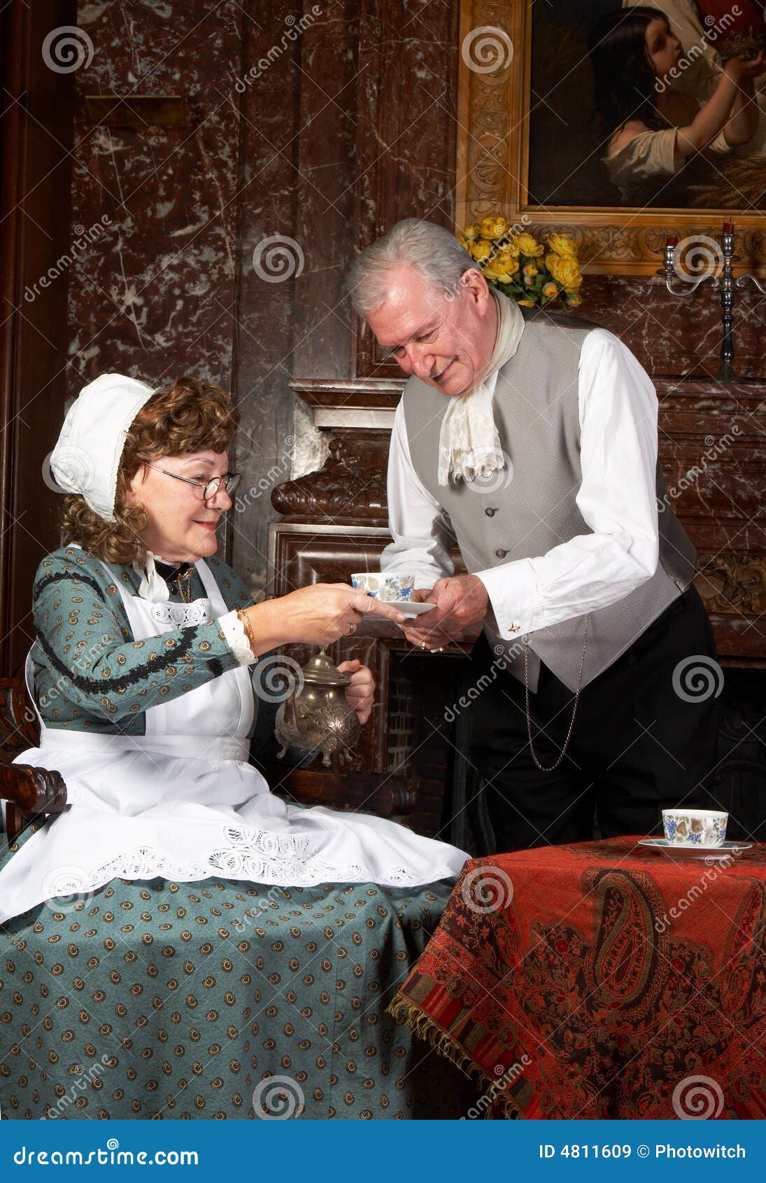 Victorian tea time stock image. Image of moustache, grandfather - 4811609