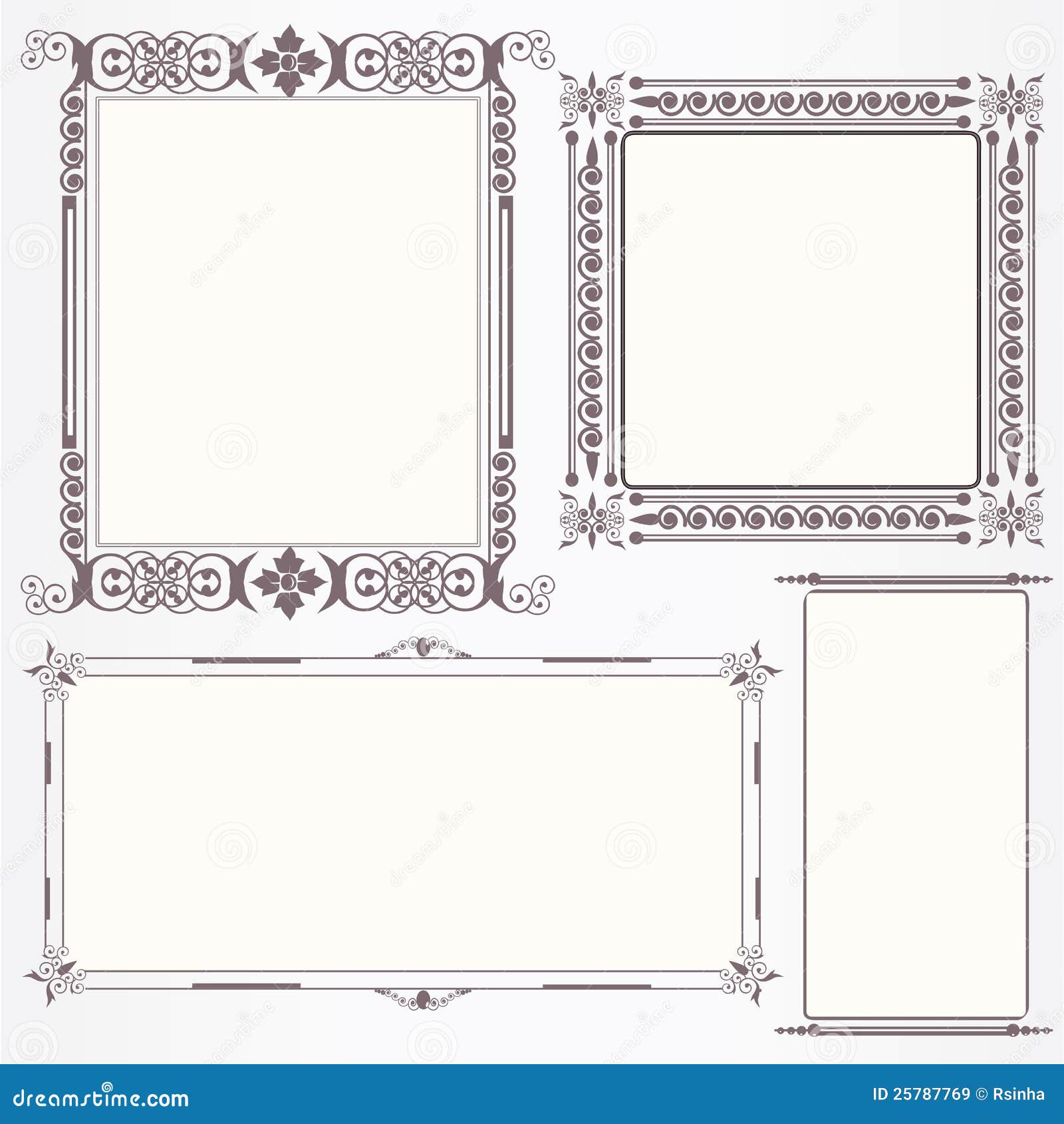 Victorian Vintage Frame Set Stock Illustration - Illustration of ...