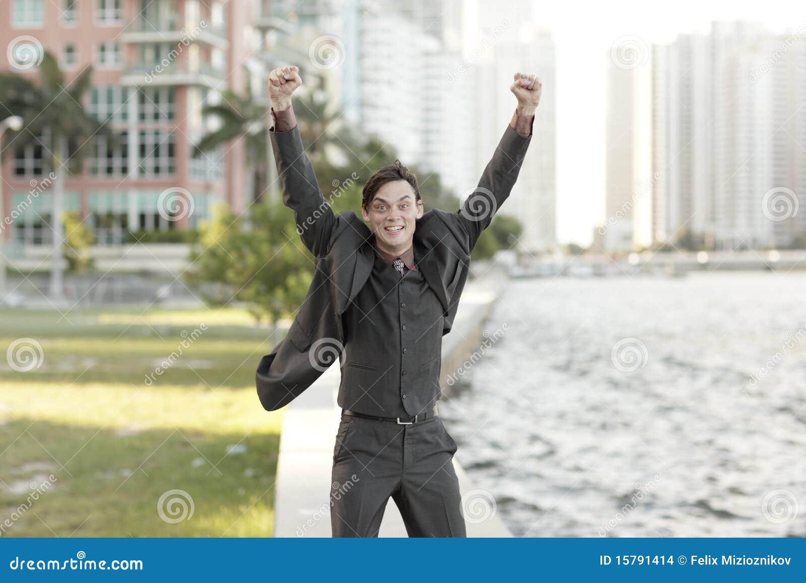 Victorious businessman stock photo. Image of attitude - 15791414
