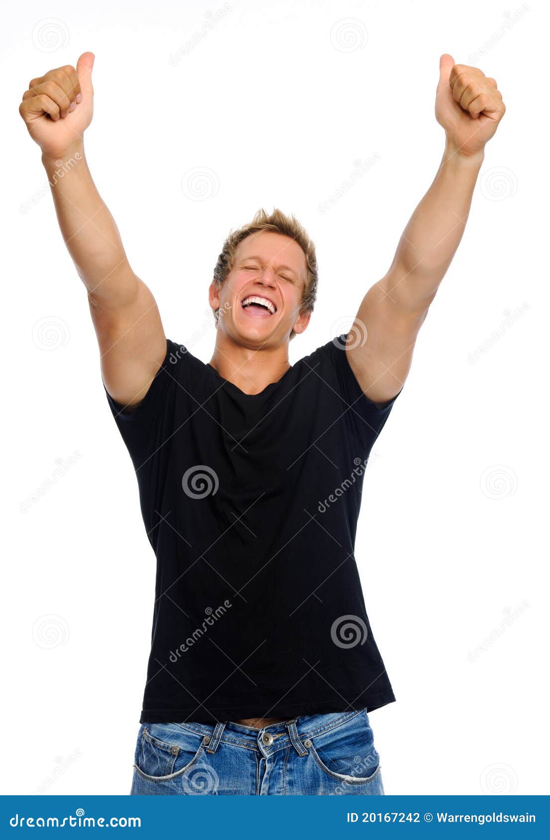 Victorious happy man stock photo. Image of energy, achievement - 20167242