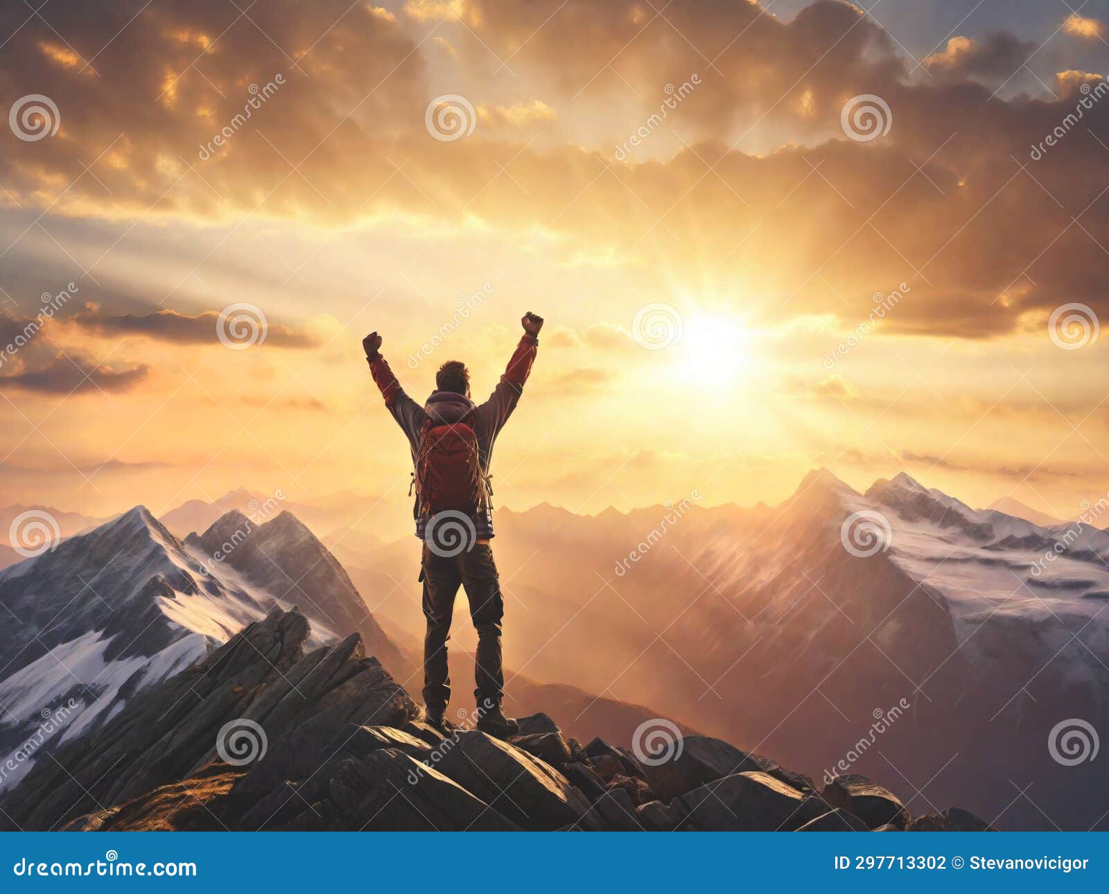 Victorious Or Happy Warrior With Grey Hair Royalty-Free Stock Photo ...