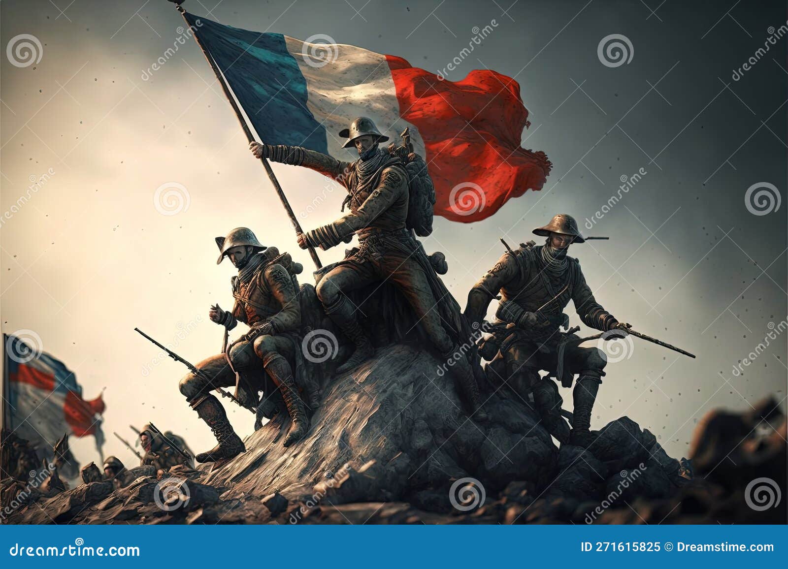 Victorious Soldiers, Battle, End of the War, Generative Ai Stock ...