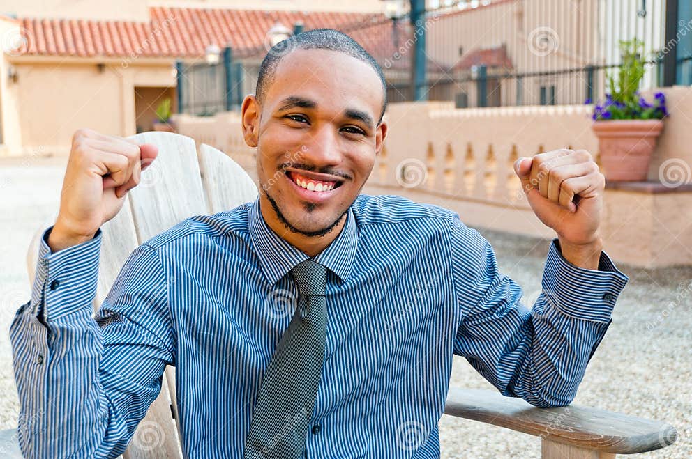 Victorious Young Professional Man Stock Photo - Image of compete ...
