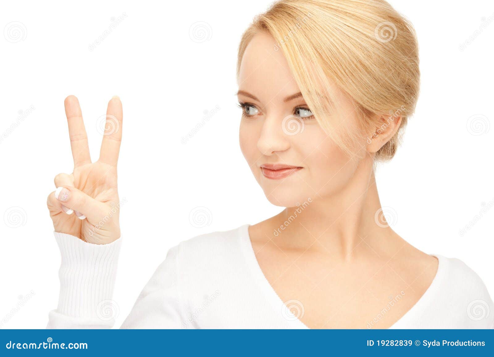 Victory stock image. Image of female, expression, nice - 19282839
