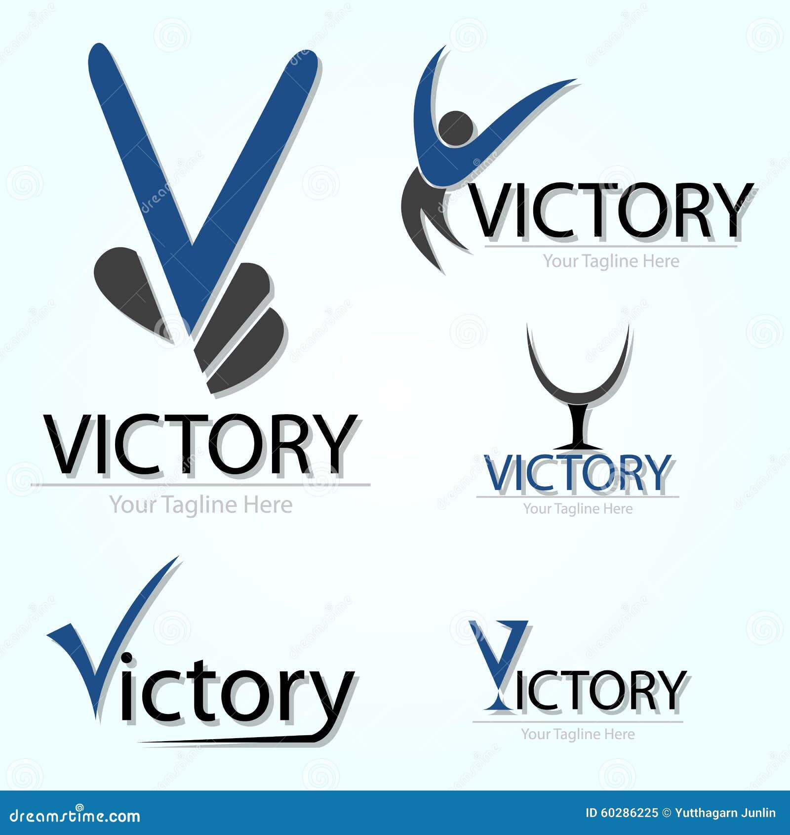 Victory in Blue ilustración del vector. Ilustración de logre - 60286225