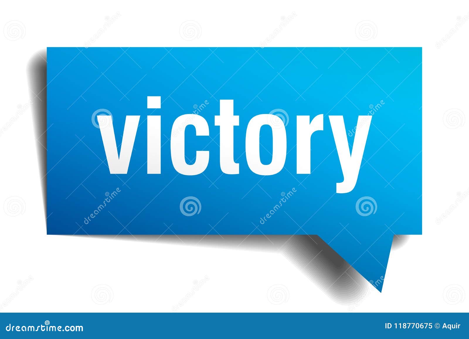 Victory Blue 3d Speech Bubble Stock Vector - Illustration of paper ...