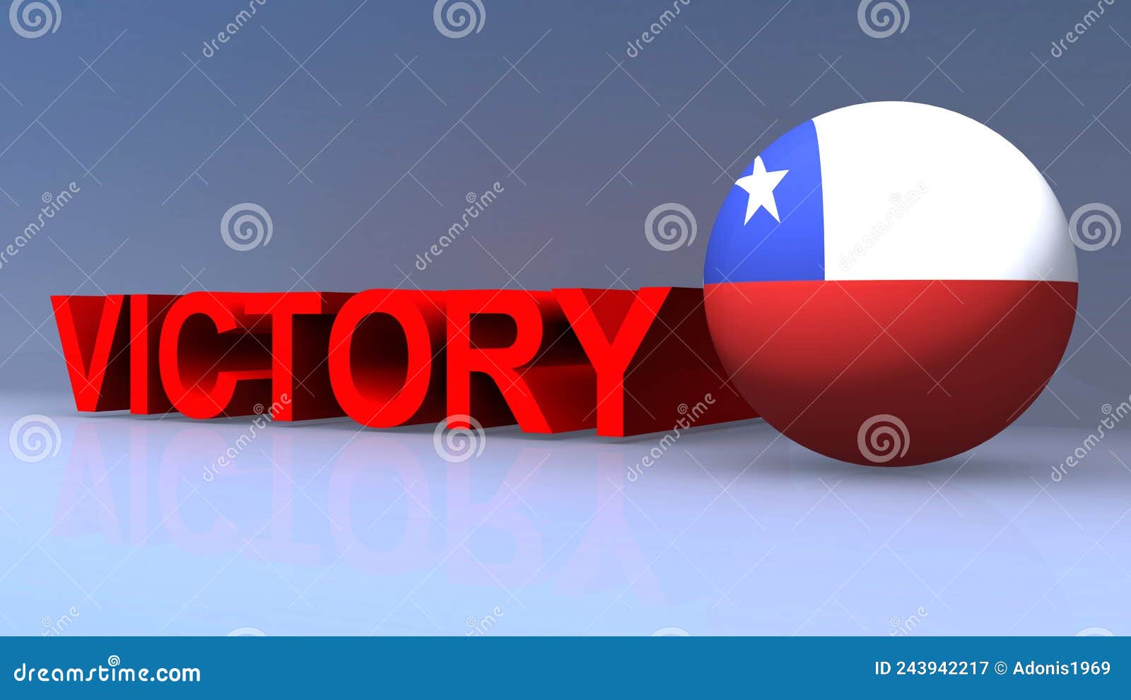 Victory with Chile Flag on Blue Stock Illustration - Illustration of ...