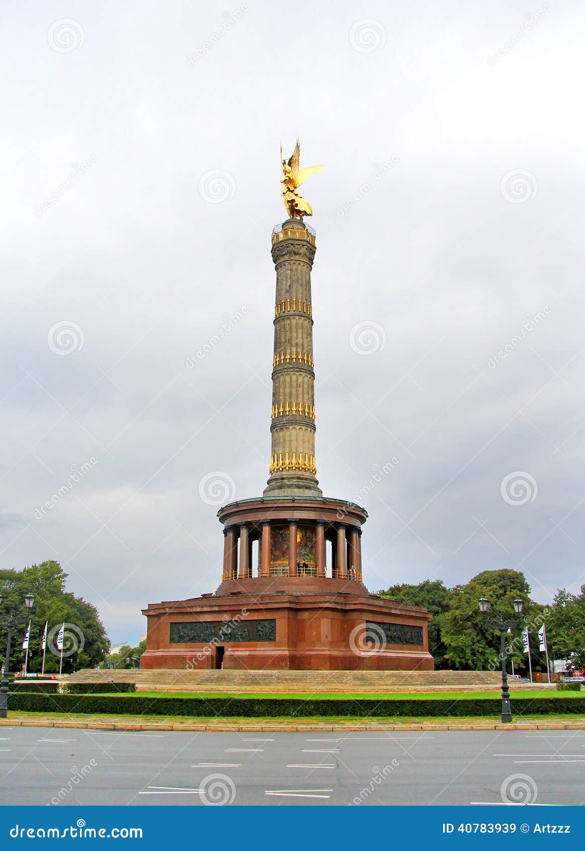 Victory Column in Berlin stock image. Image of clouds - 40783939