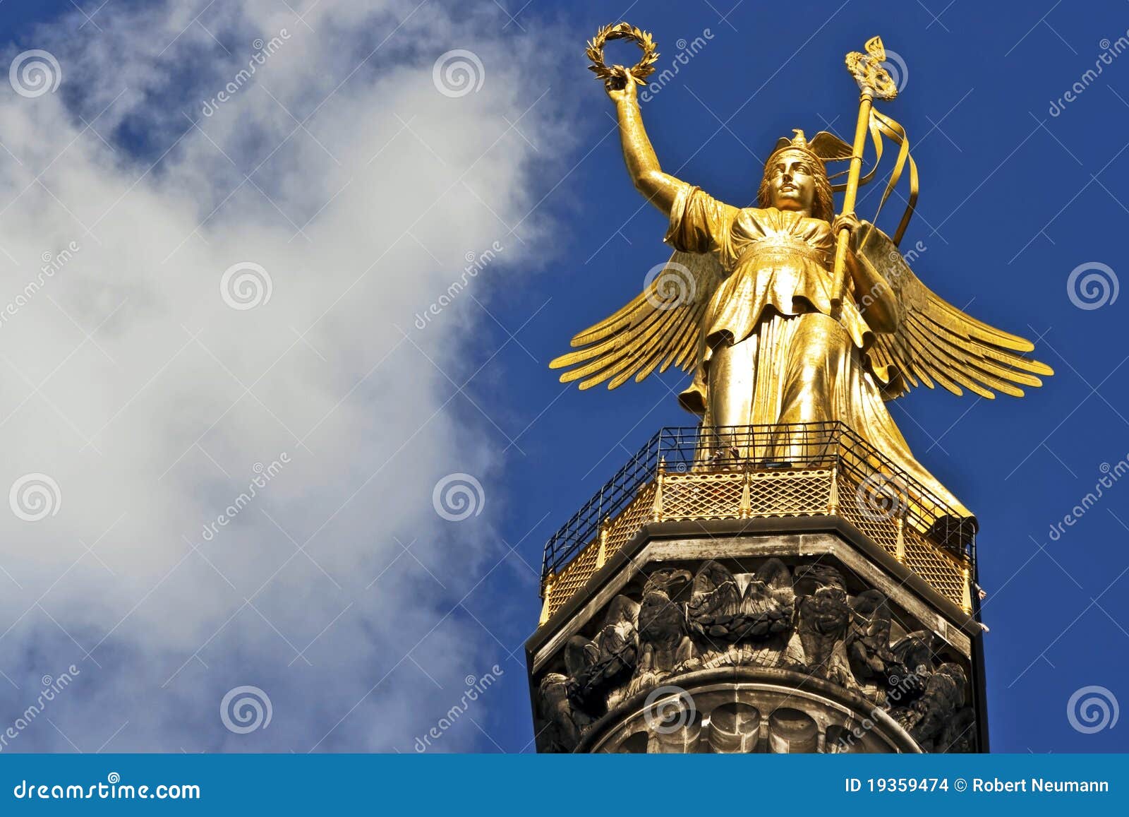 Victory column with clouds stock photo. Image of germany - 19359474