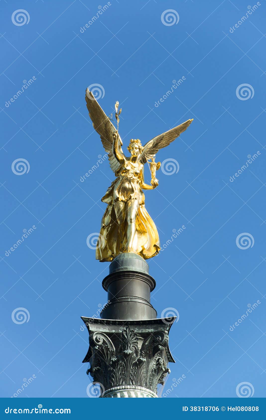 Victory column Munich stock photo. Image of landmark - 38318706