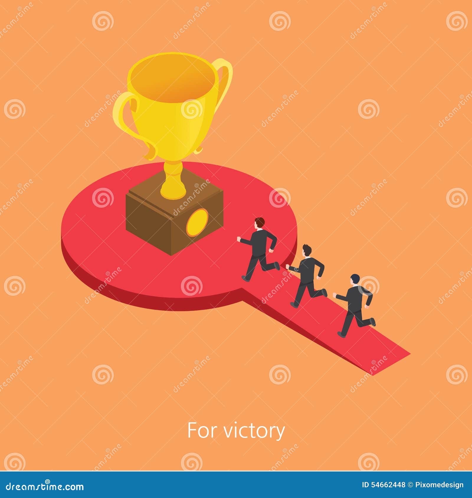 For Victory Concept Design 3d Isometric Illustration Stock Illustration ...