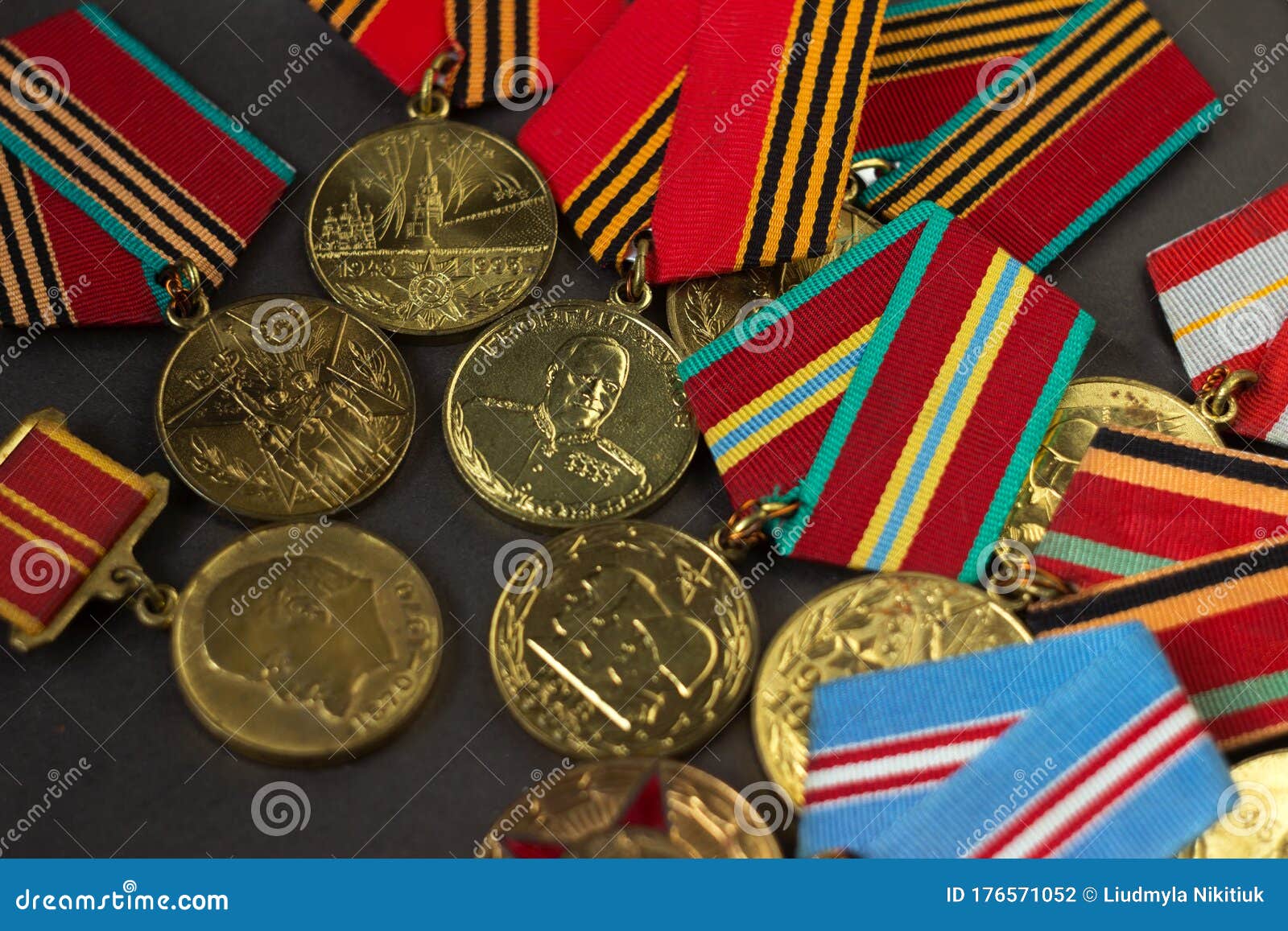 Victory Day May 9, Background. Many Medals of the Second World War Lay ...