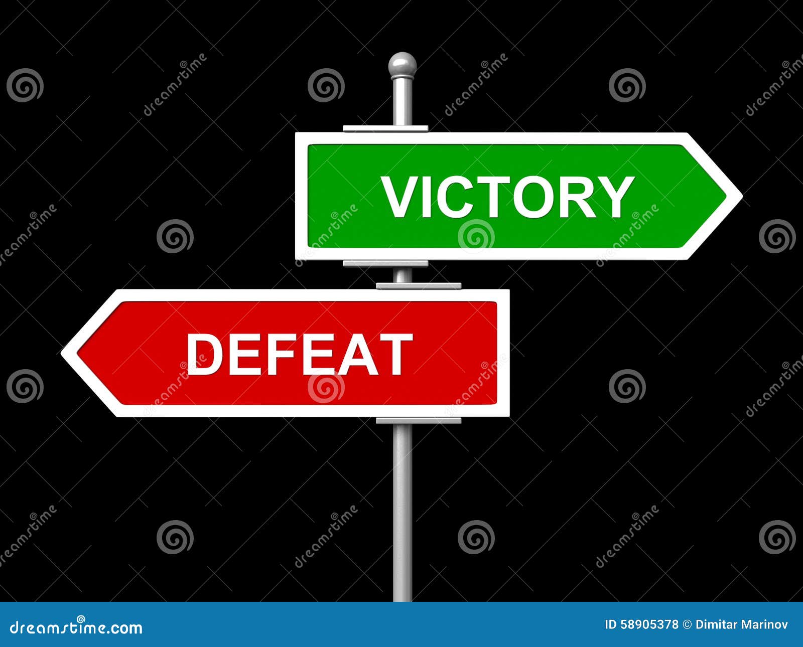 Victory and Defeat Road Signs Stock Illustration - Illustration of ...