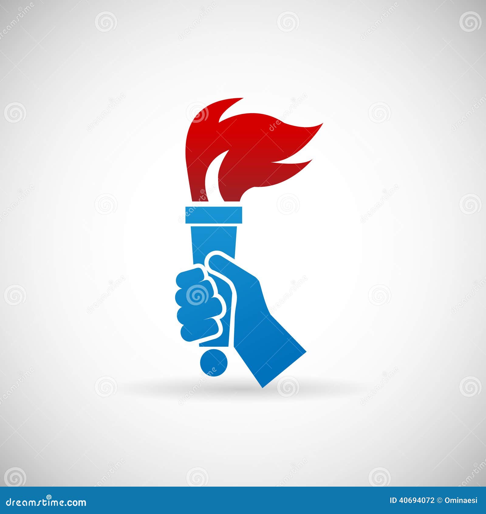 Victory Flame Symbol Hand Hold Fire Torch Icon Design Template Vector ...