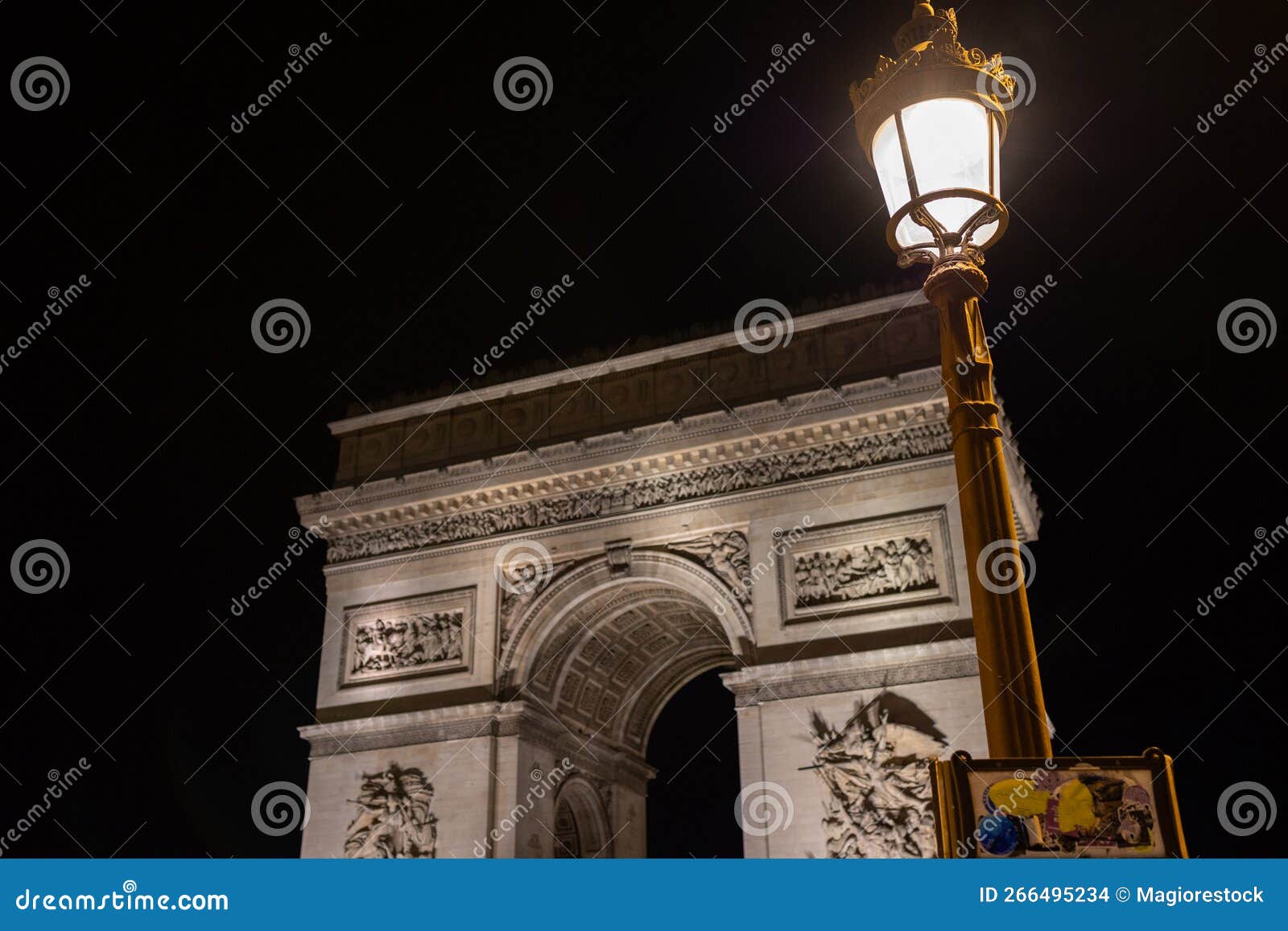The Victory Gate in Paris. Arc De Triomphe and Champs Elysees. Stock ...