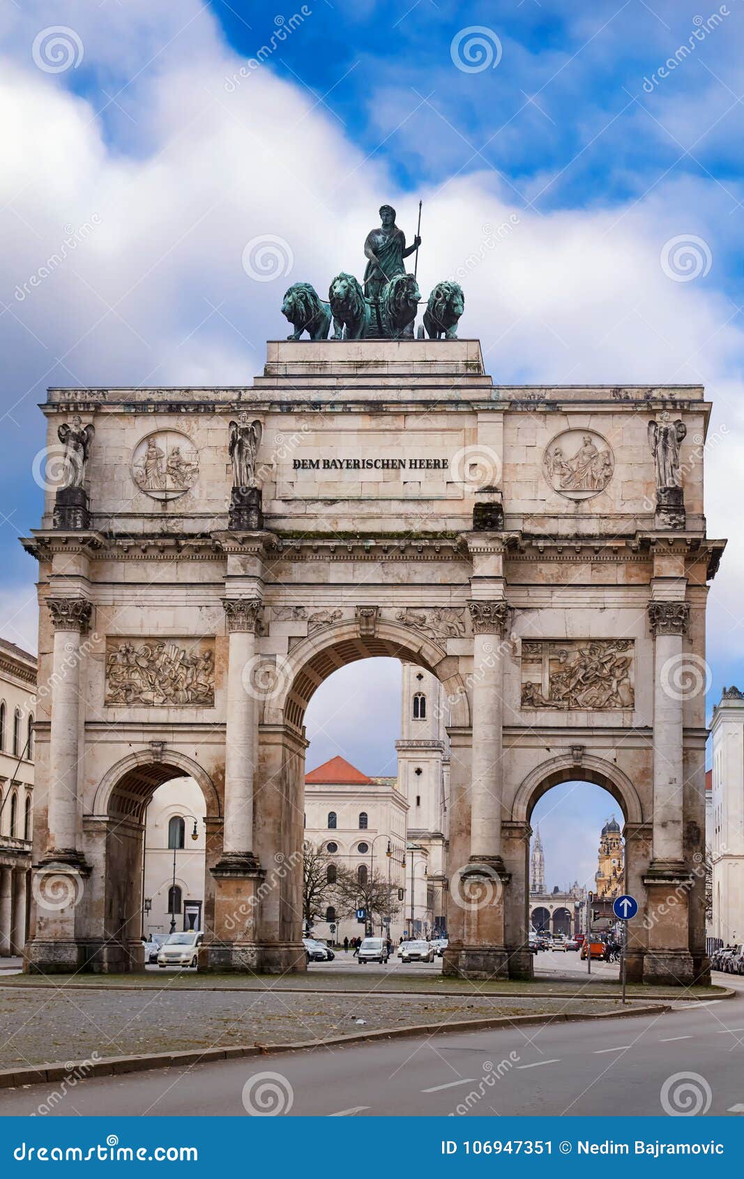 Victory Gate Siegestor in Munich Stock Image - Image of triumphal ...