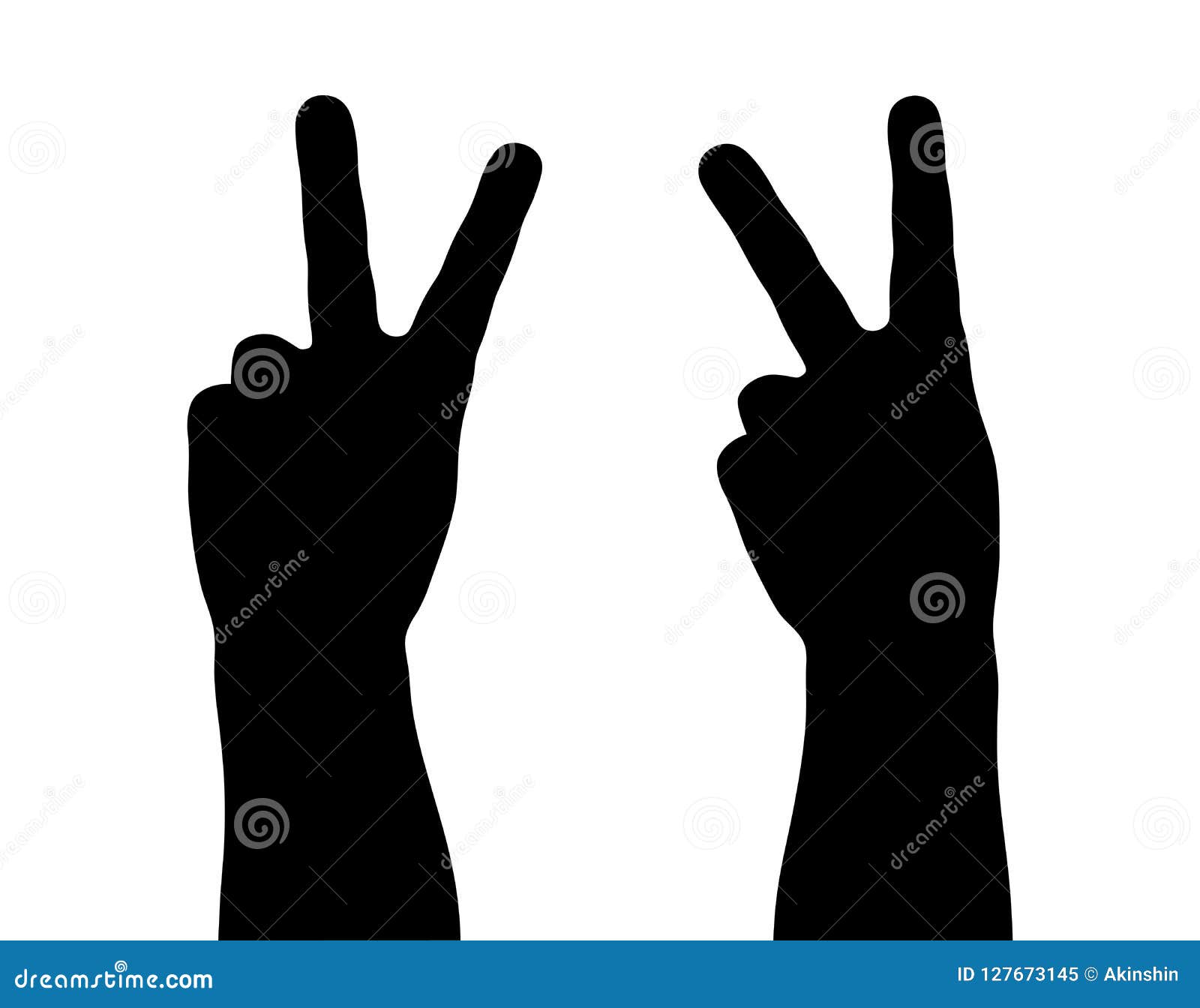 Victory. Hand gestures stock vector. Illustration of graphic - 127673145