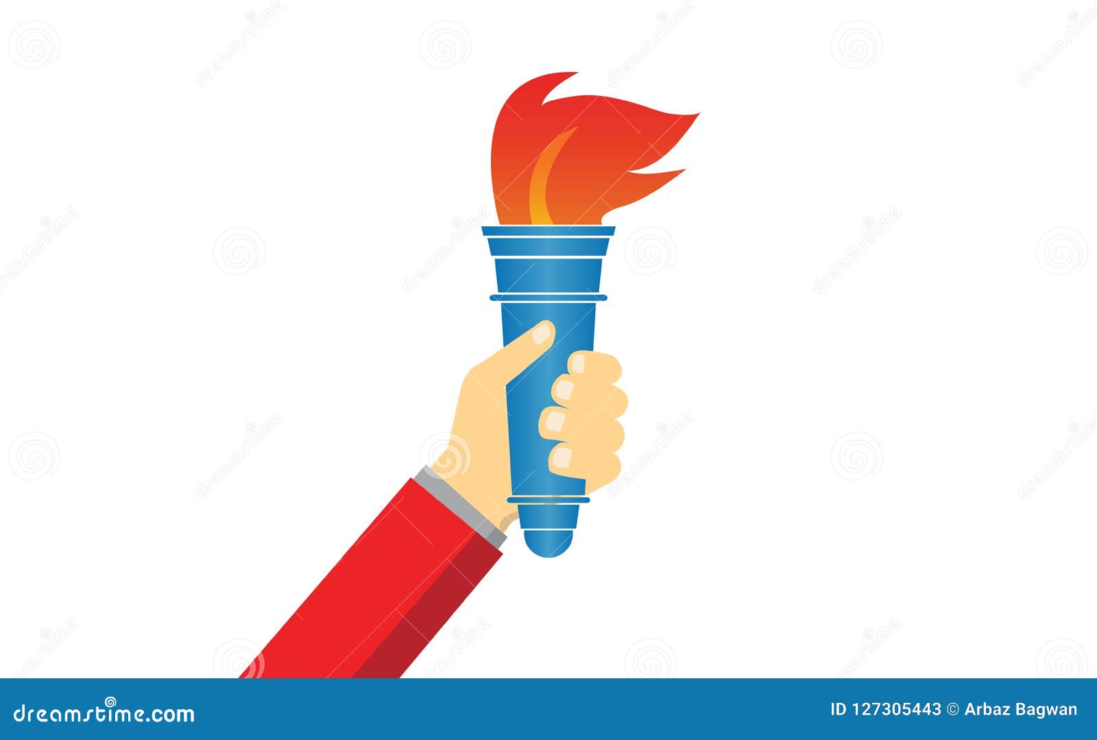 Torch in hand stock vector. Illustration of history - 127305443
