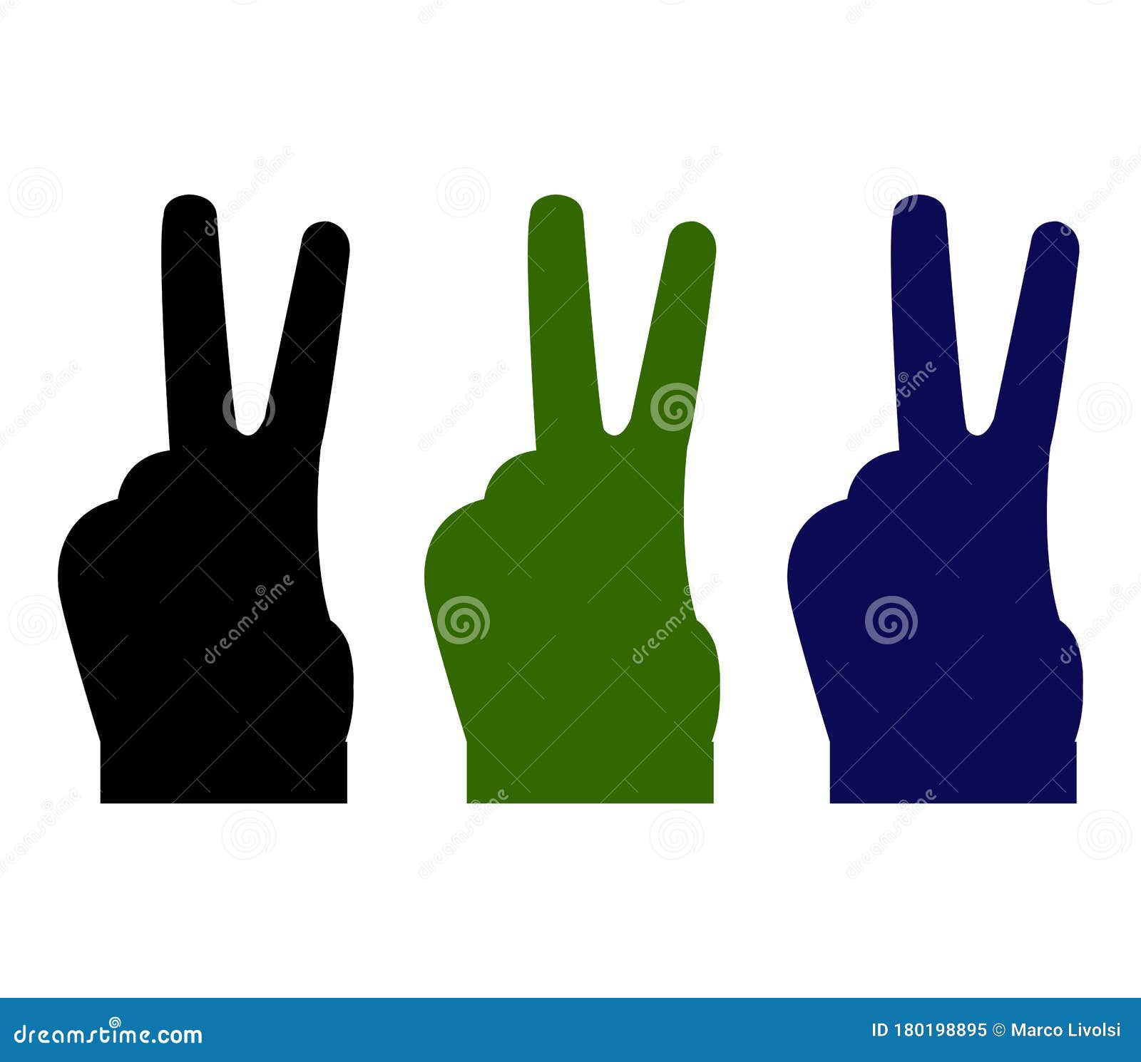 Victory Hand Icon Illustrated in Vector on White Background Stock ...