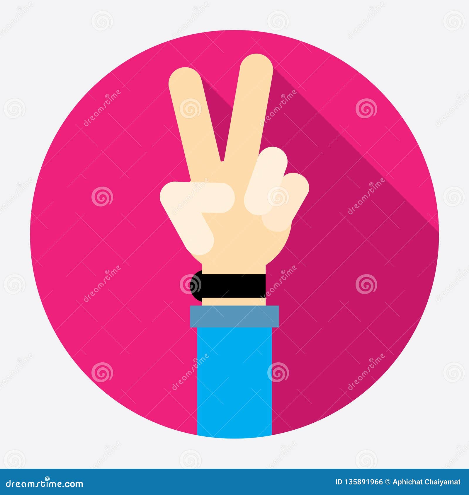 Victory hand sign icon stock illustration. Illustration of icon - 135891966