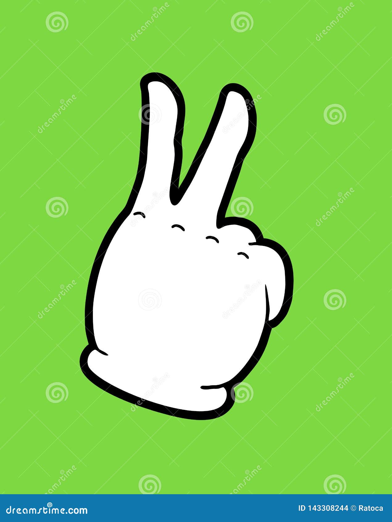 Victory hand symbol stock vector. Illustration of glove - 143308244