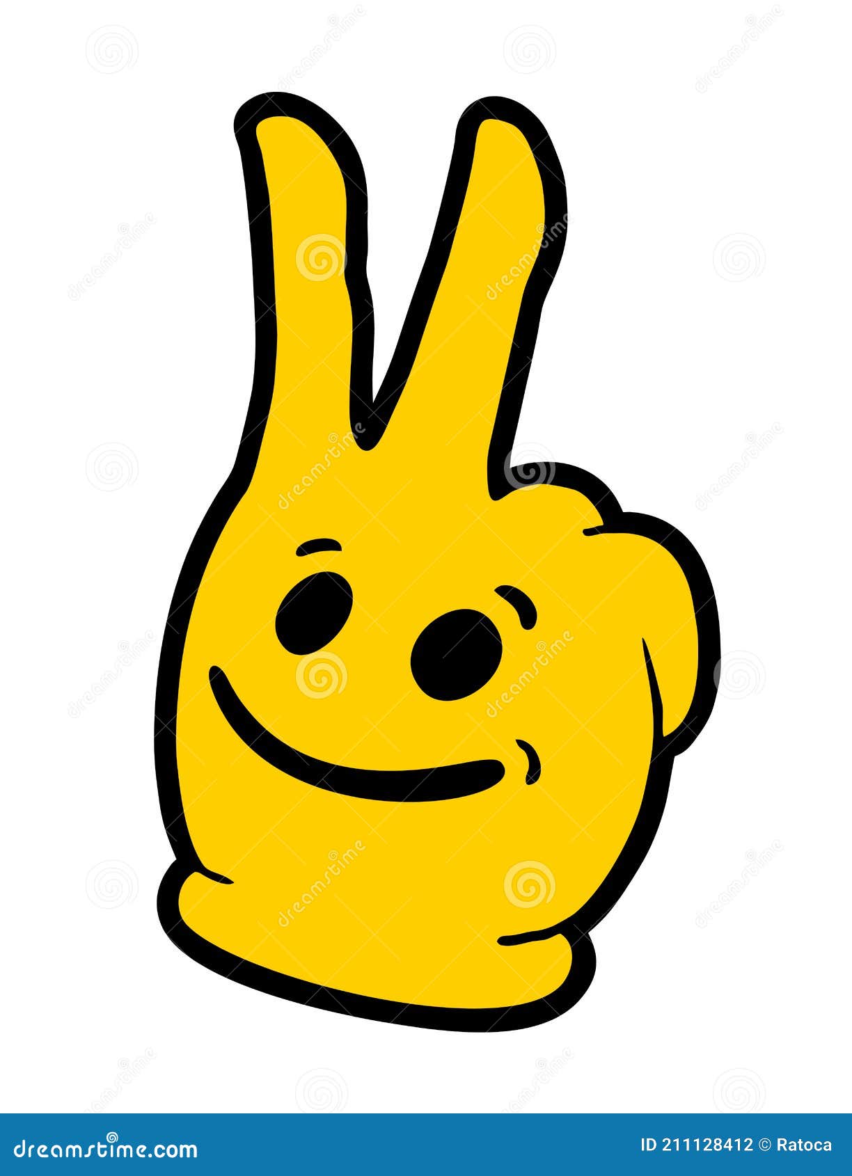 Victory hand symbol stock vector. Illustration of smile - 211128412