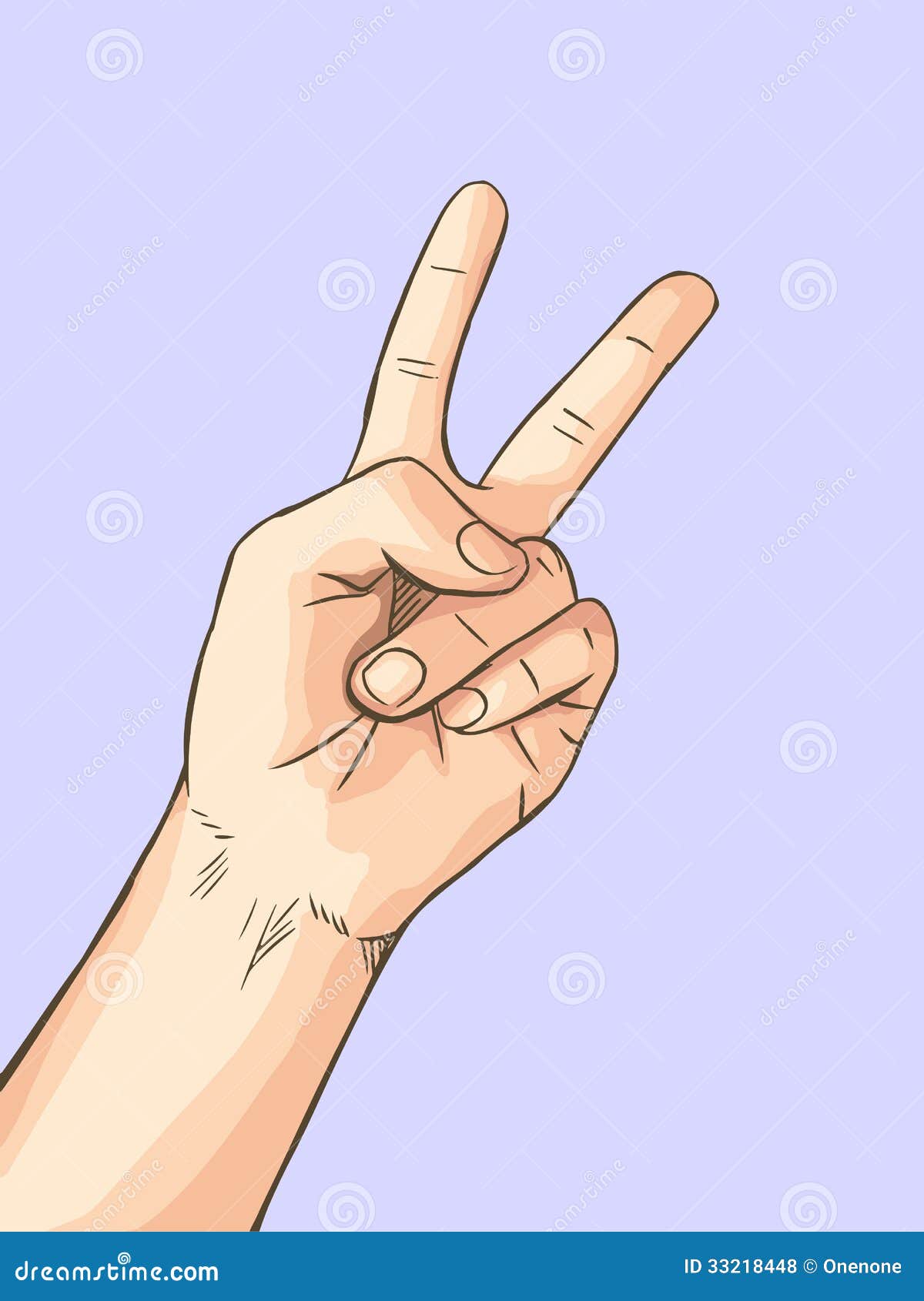 Victory Hand Vector stock vector. Illustration of showing - 33218448