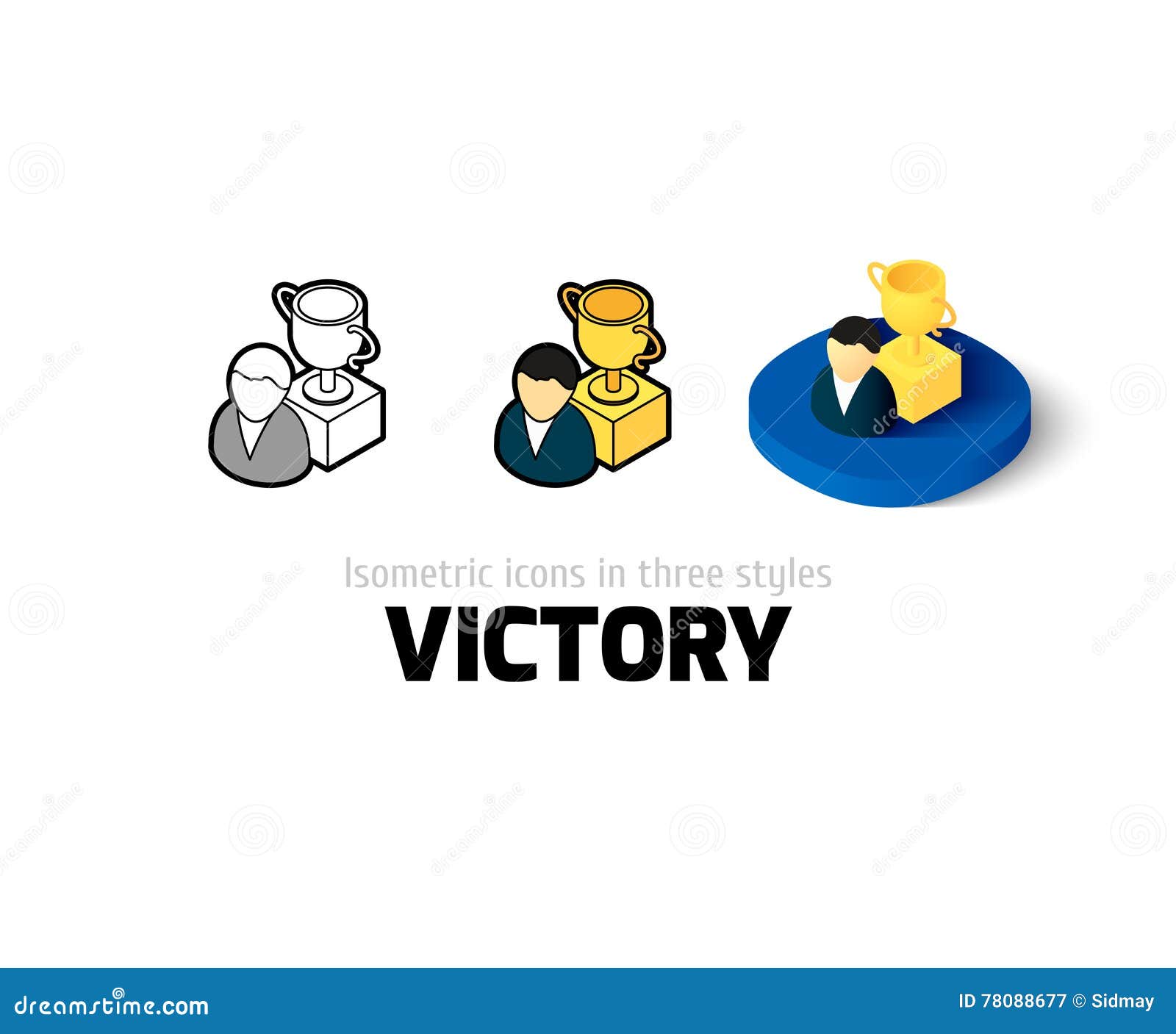 Victory Icon in Different Style Stock Vector - Illustration of ...
