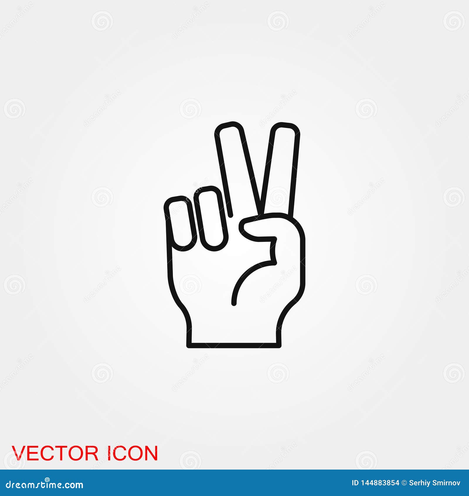 Victory Icon Vector Sign Symbol for Design Stock Illustration ...