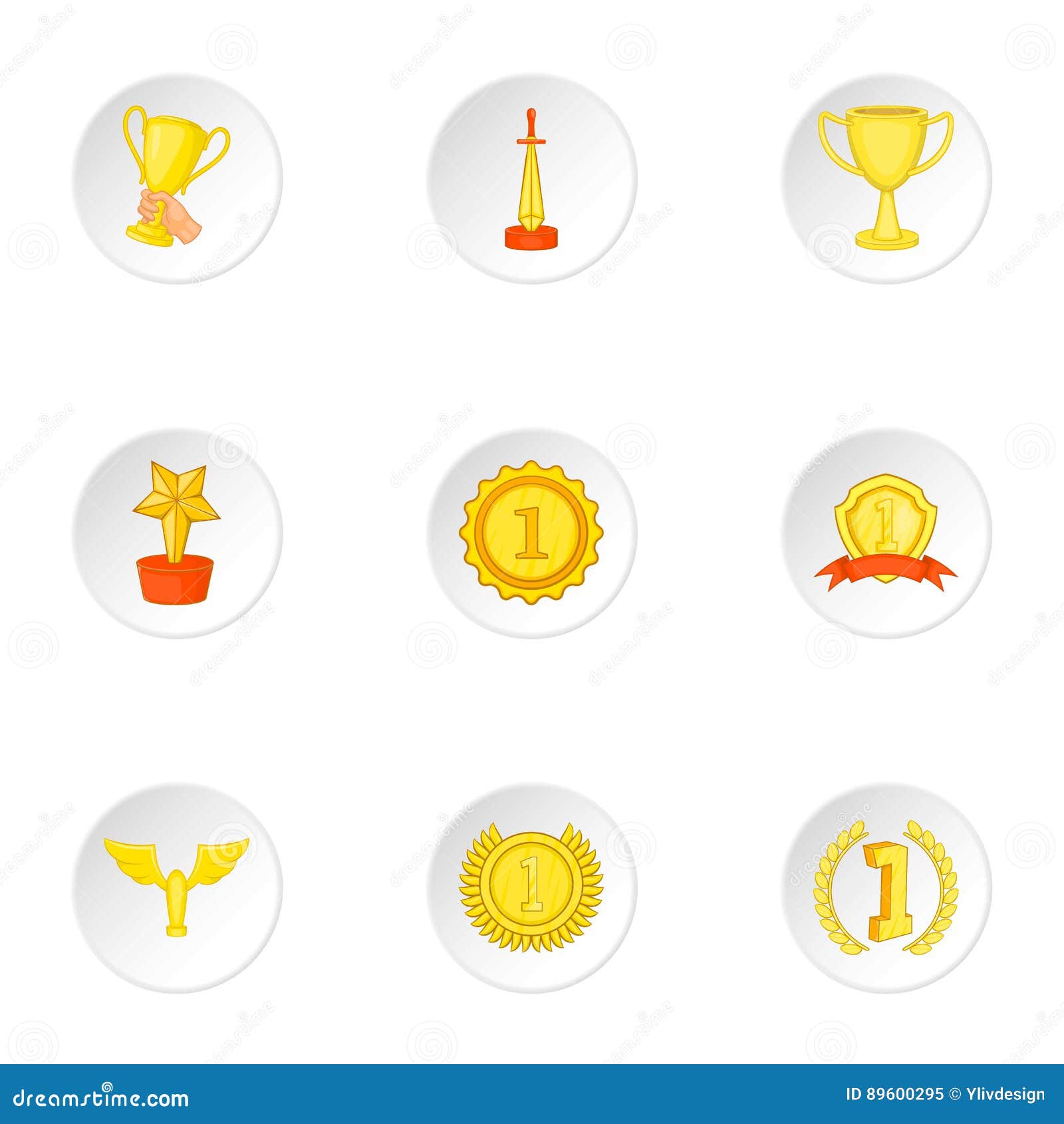 Victory Icons Set, Cartoon Style Stock Vector - Illustration of ...