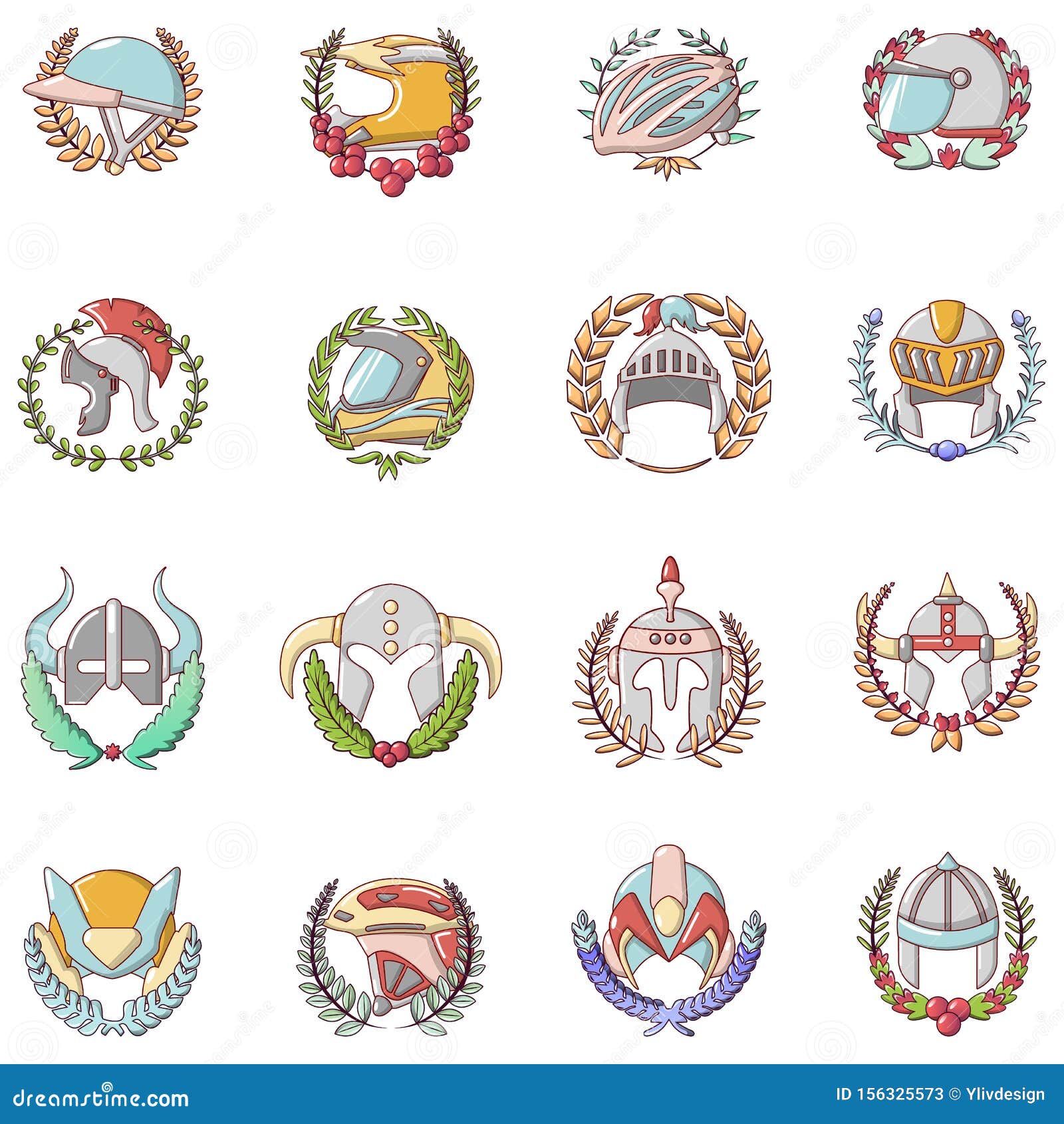 Victory Icons Set, Cartoon Style Stock Vector - Illustration of award ...