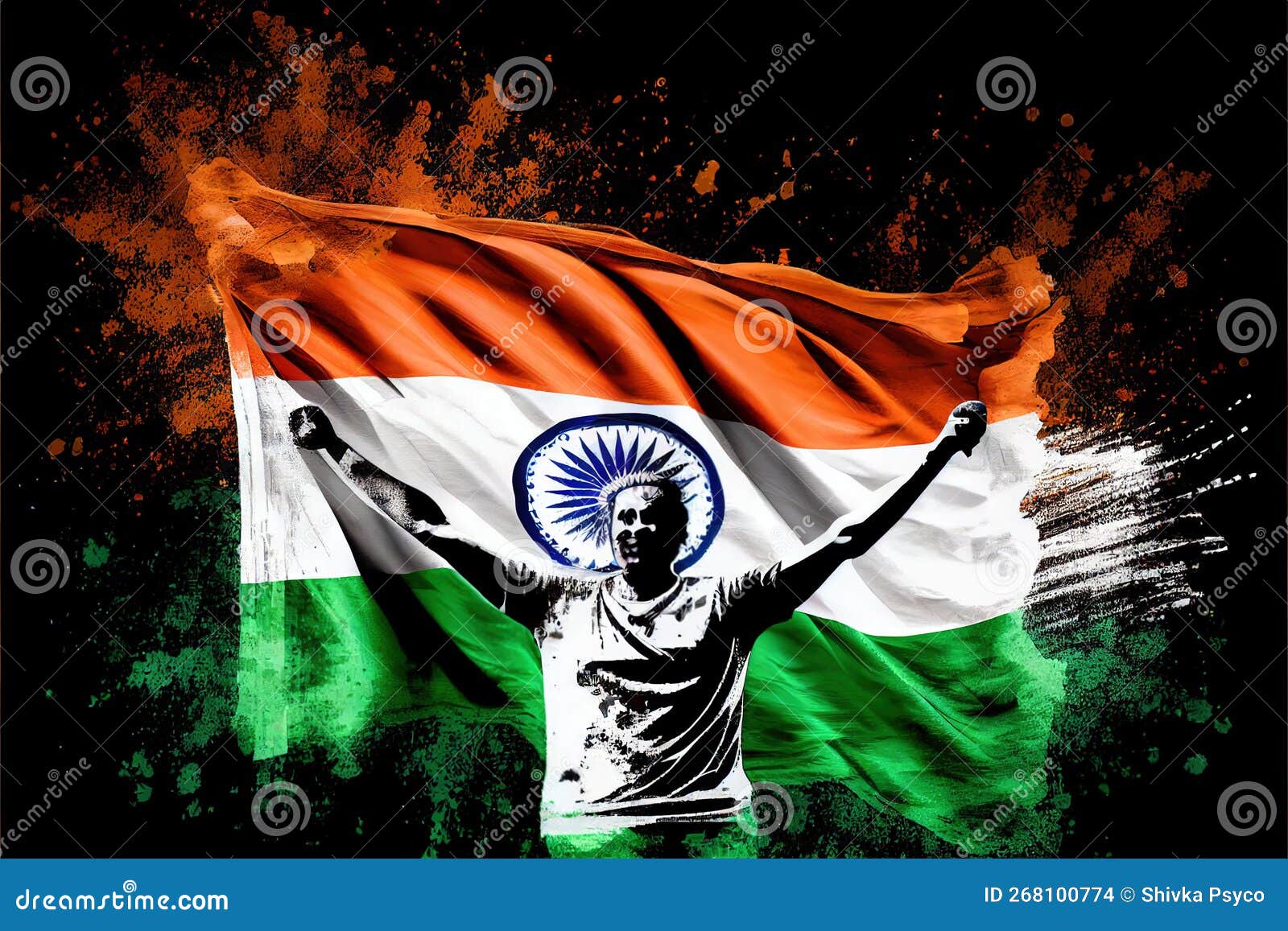 Victory for India, Flag. Happy Independense Day Stock Illustration ...