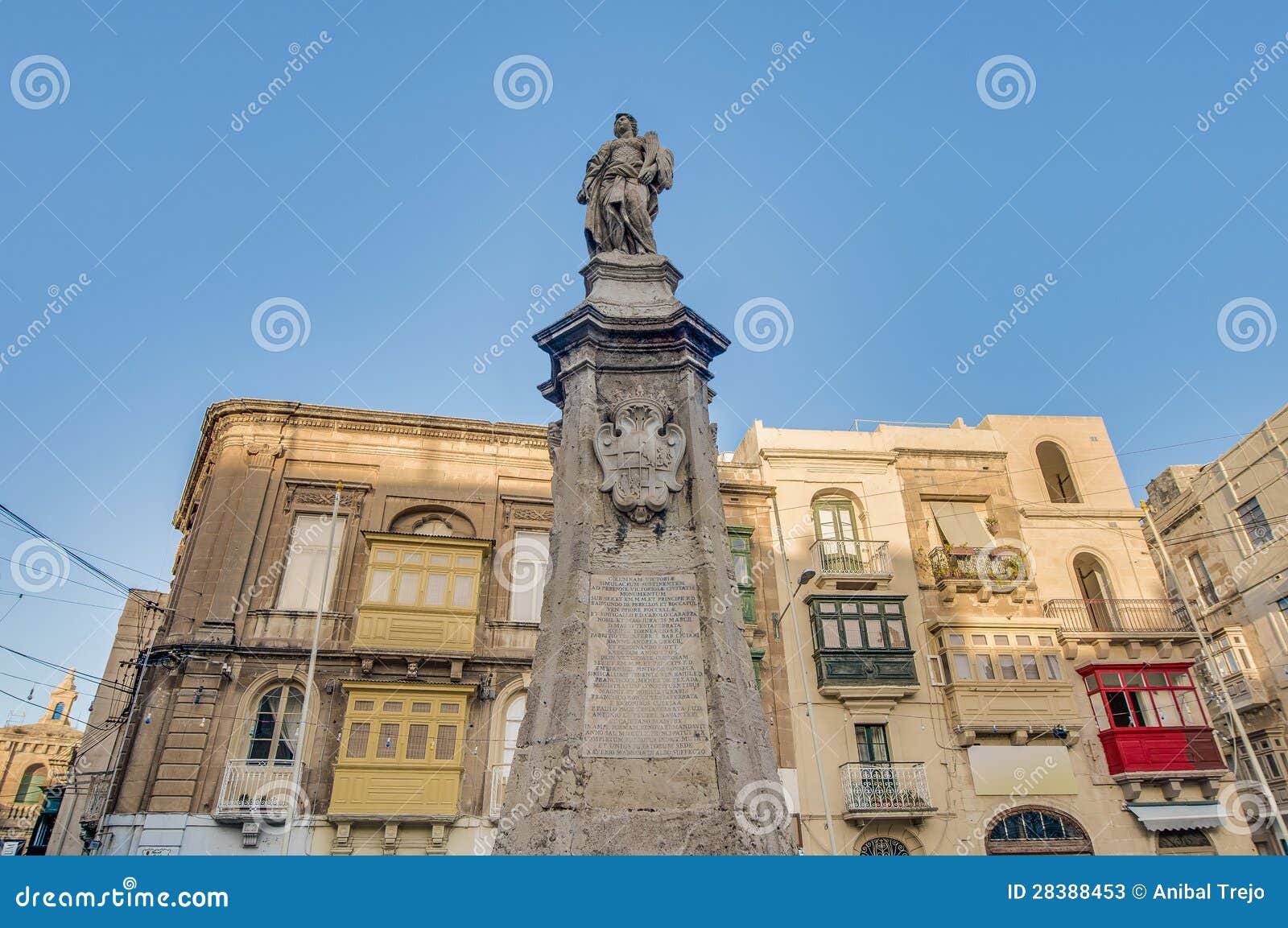 Victory Monument at Vittoriosa Square in Birgu, Malta Stock Image ...