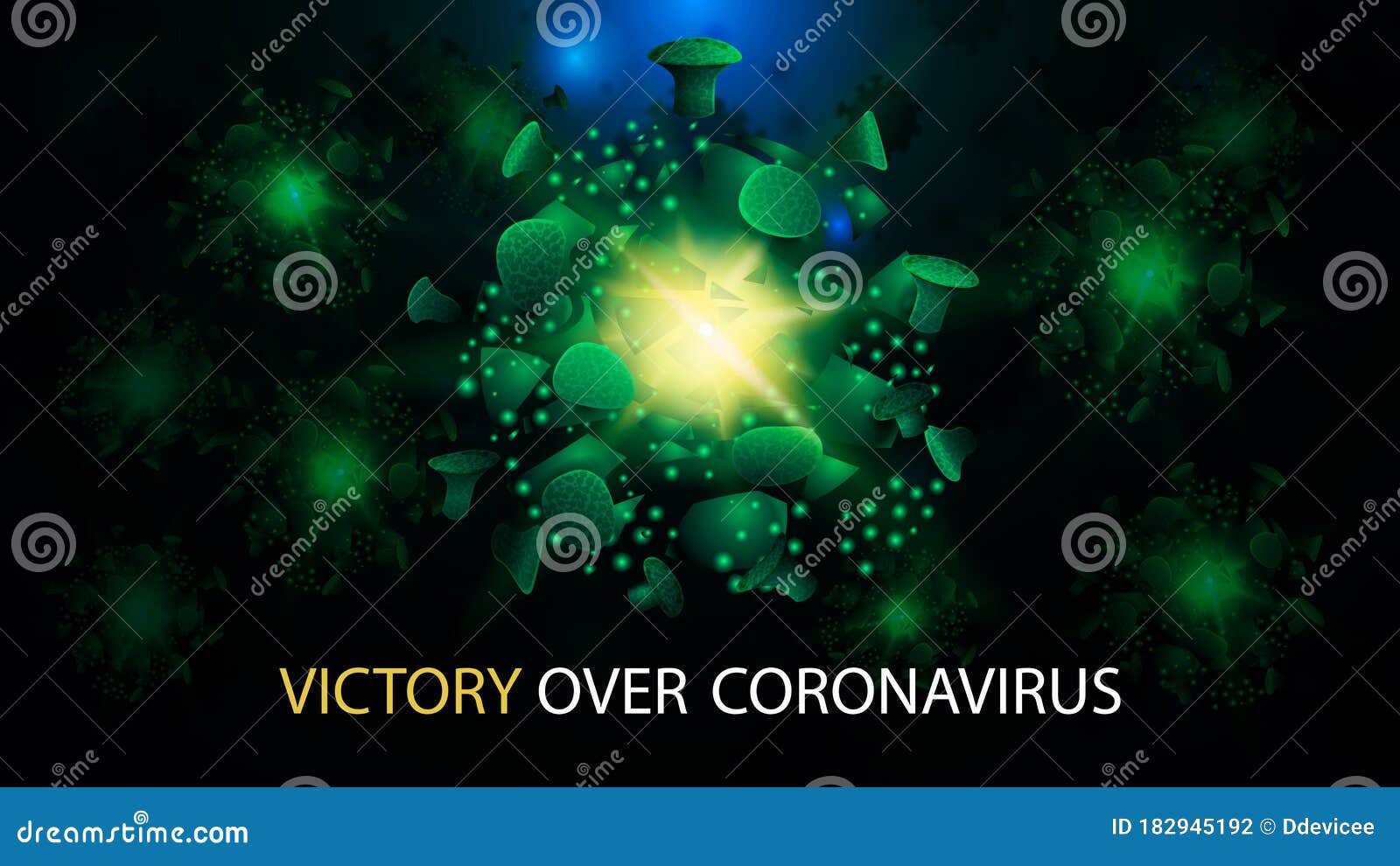 Victory Over Coronavirus. Coronavirus is Defeated! a Collapsing ...