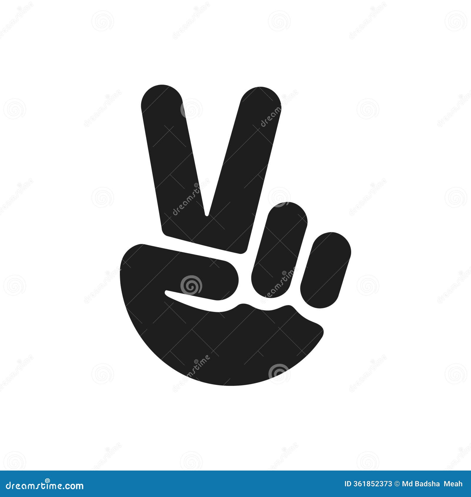 Victory Peace Hand Icon stock illustration. Illustration of vector ...