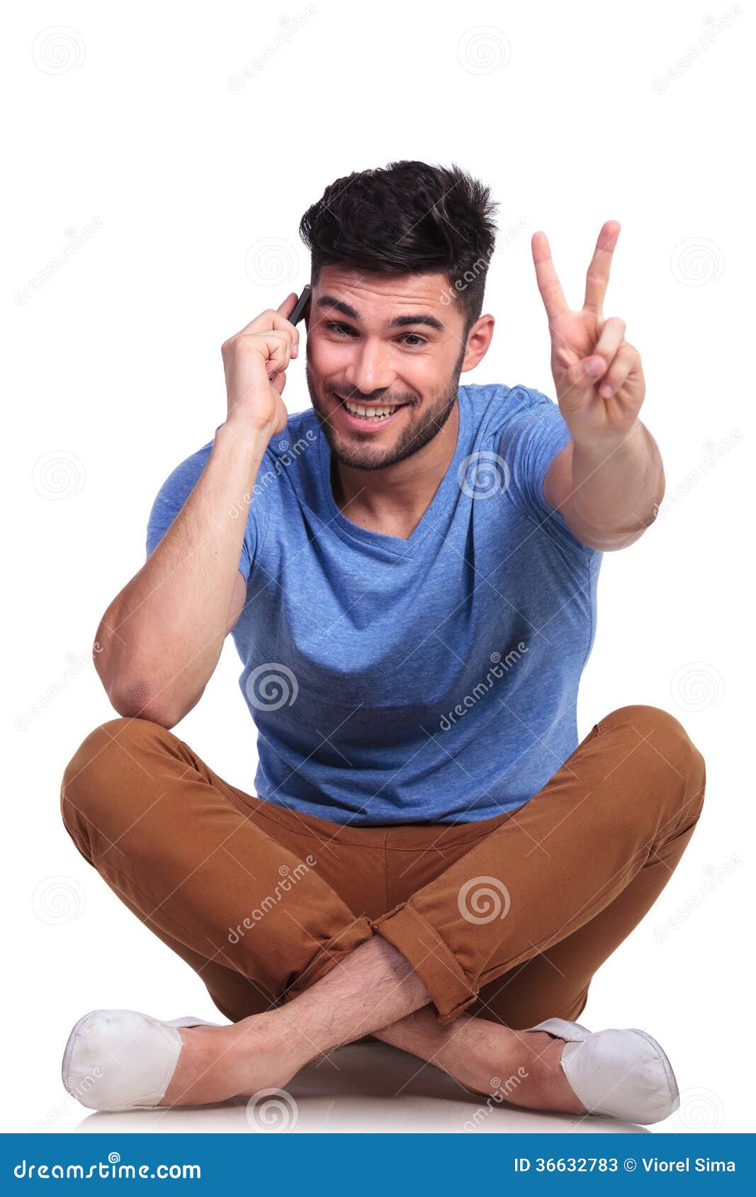 Victory on the phone stock image. Image of confident - 36632783