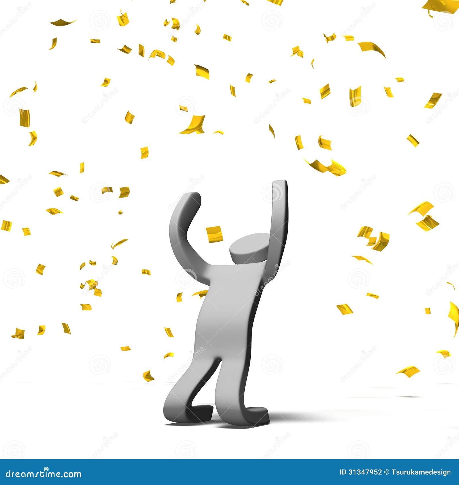 3D Man Victory Confetti Royalty-Free Stock Photography | CartoonDealer ...