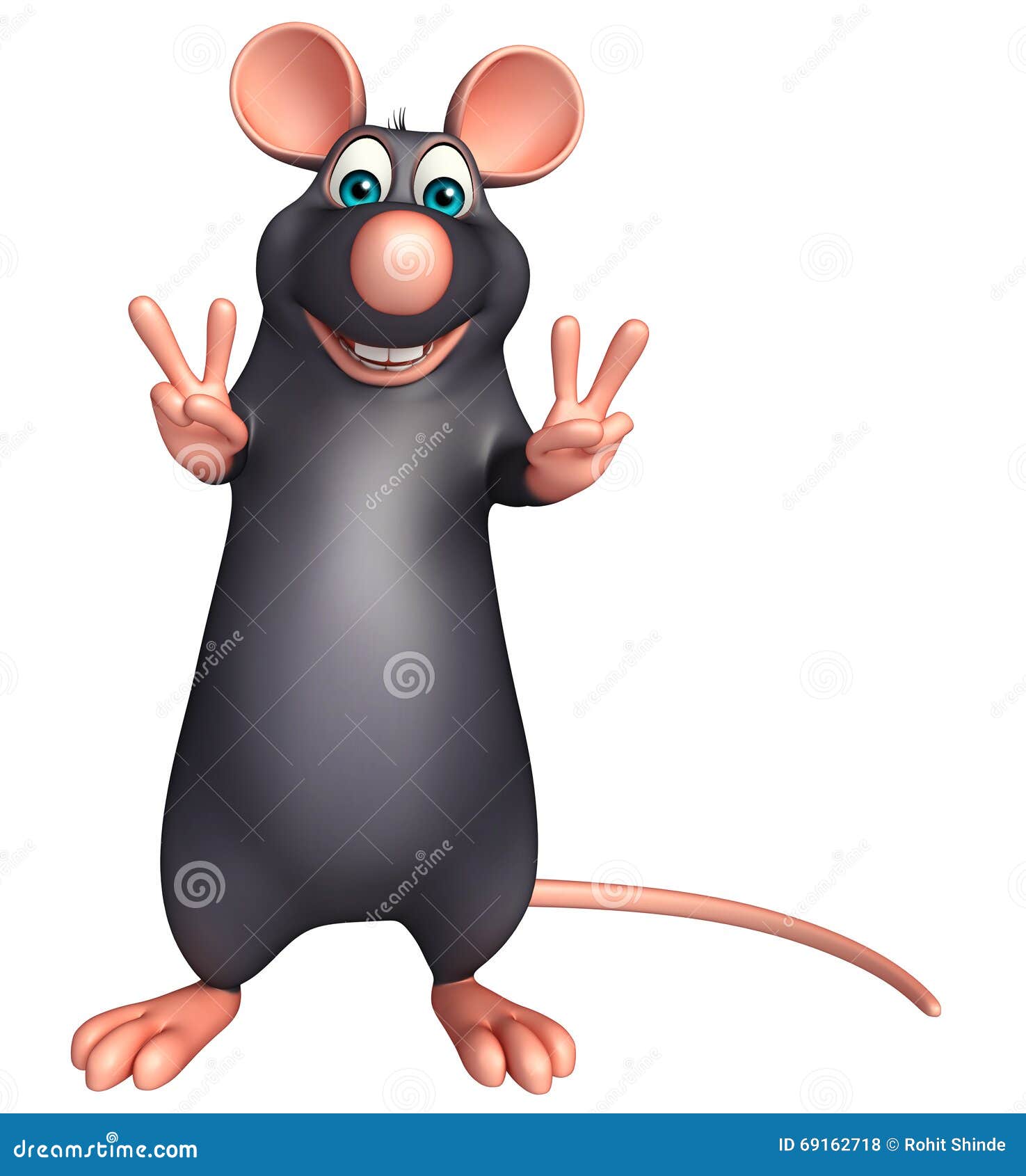 Victory Rat Cartoon Character Stock Illustration - Illustration of ...