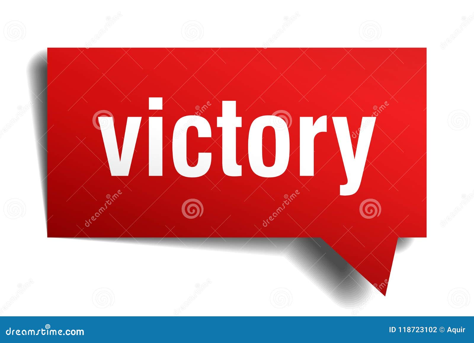 Victory Red 3d Speech Bubble Stock Vector - Illustration of white ...