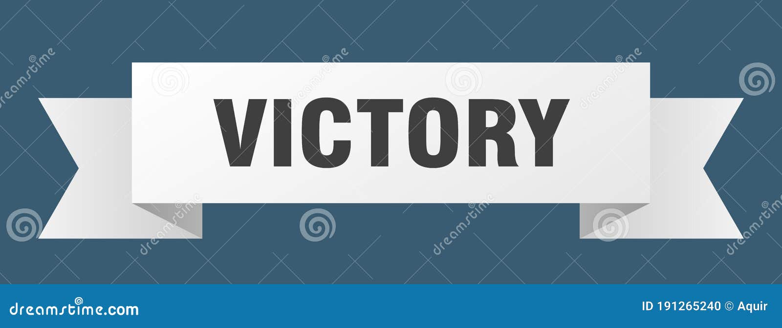 Victory ribbon. stock vector. Illustration of flat, white - 191265240