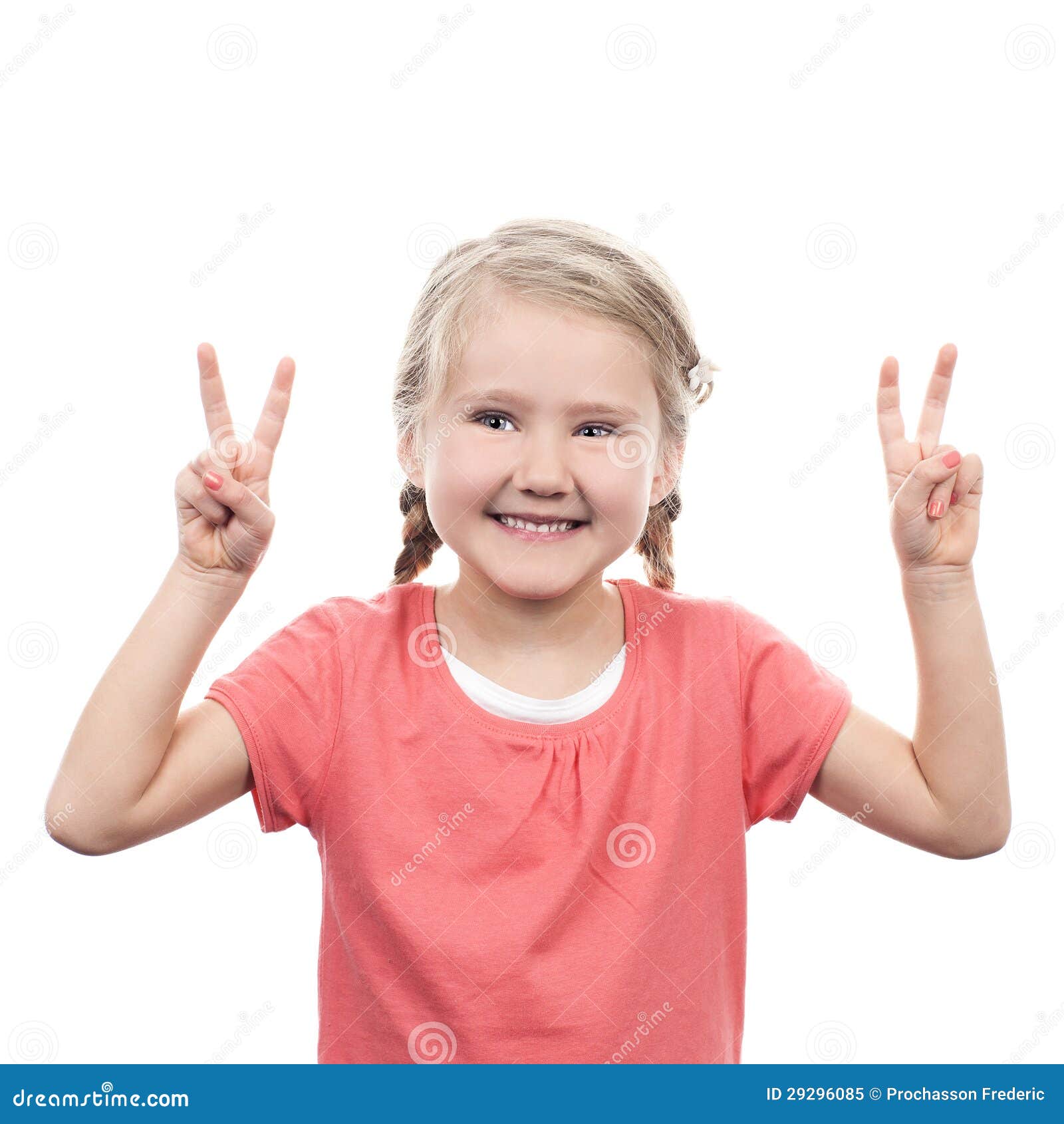 Victory sign stock image. Image of joyful, female, confident - 29296085