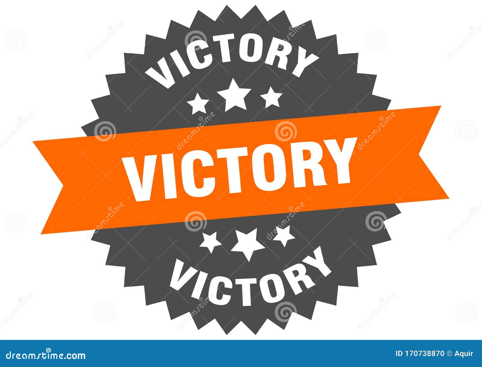 Victory Sign. Victory Circular Band Label. Victory Sticker Stock Vector ...